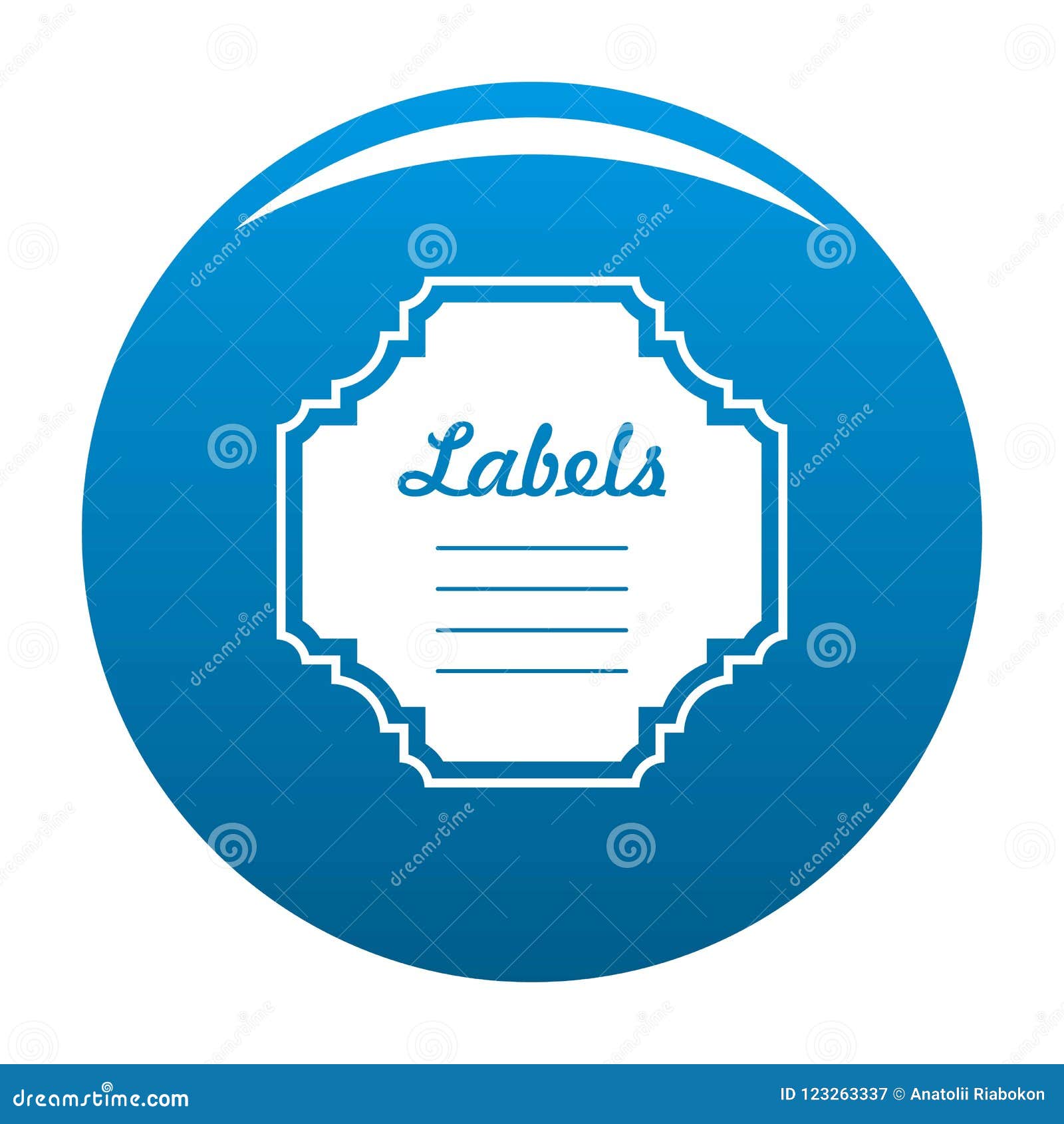 Label tag icon blue stock illustration. Illustration of simple - 123263337