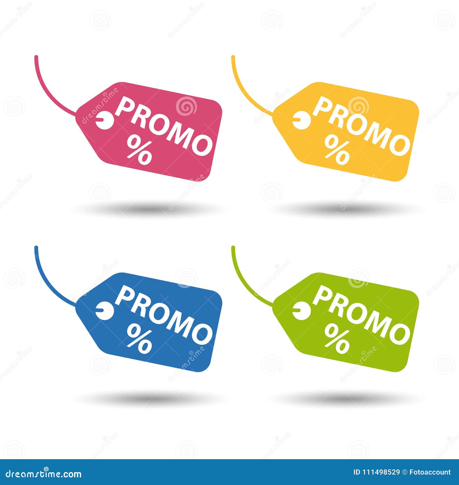 Label, Tag Set PROMO - Colorful Vector Illustration - Isolated on White ...