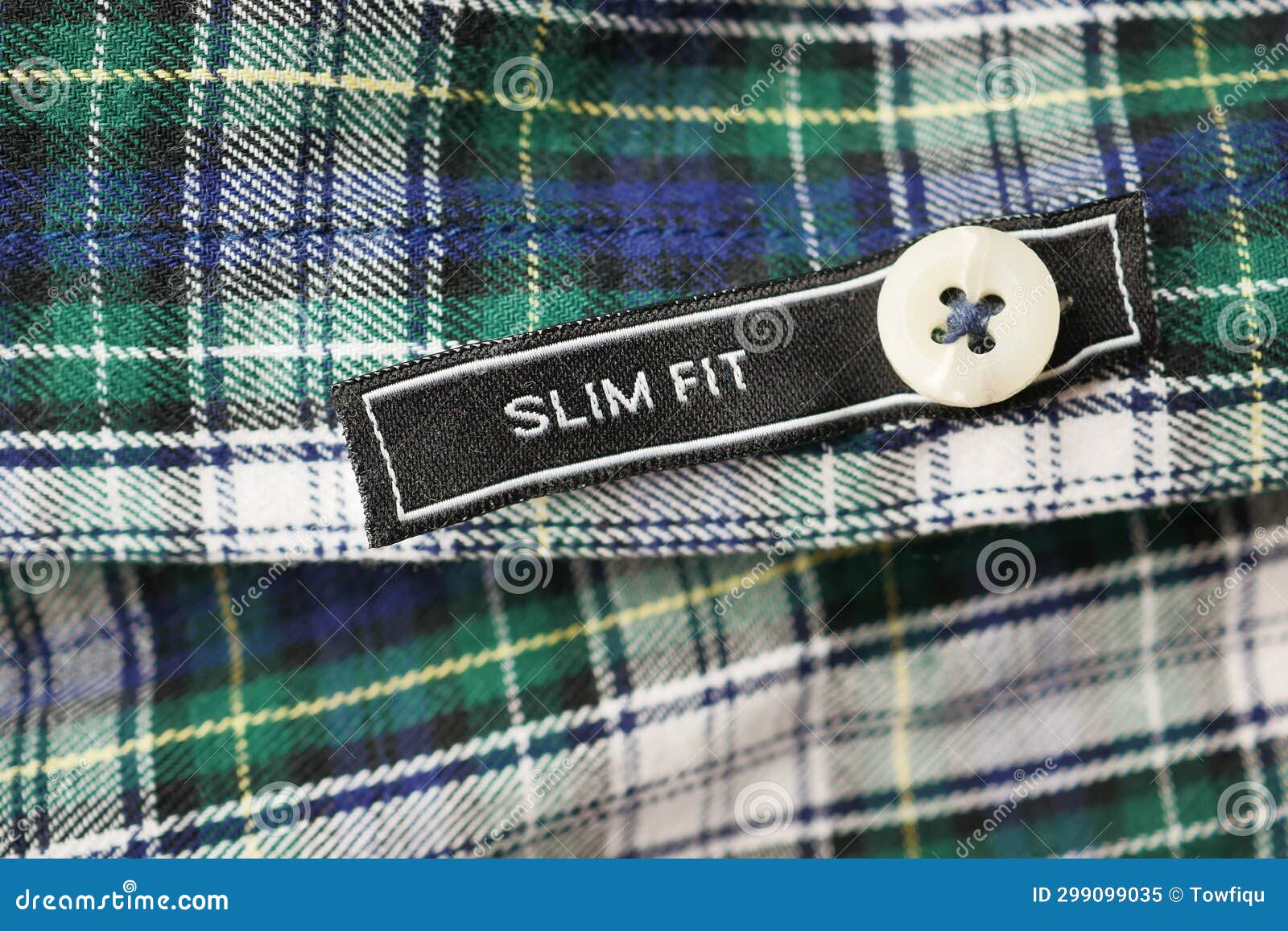 Label Tag Slim Fit on a Men Shirt Stock Image - Image of clothing ...