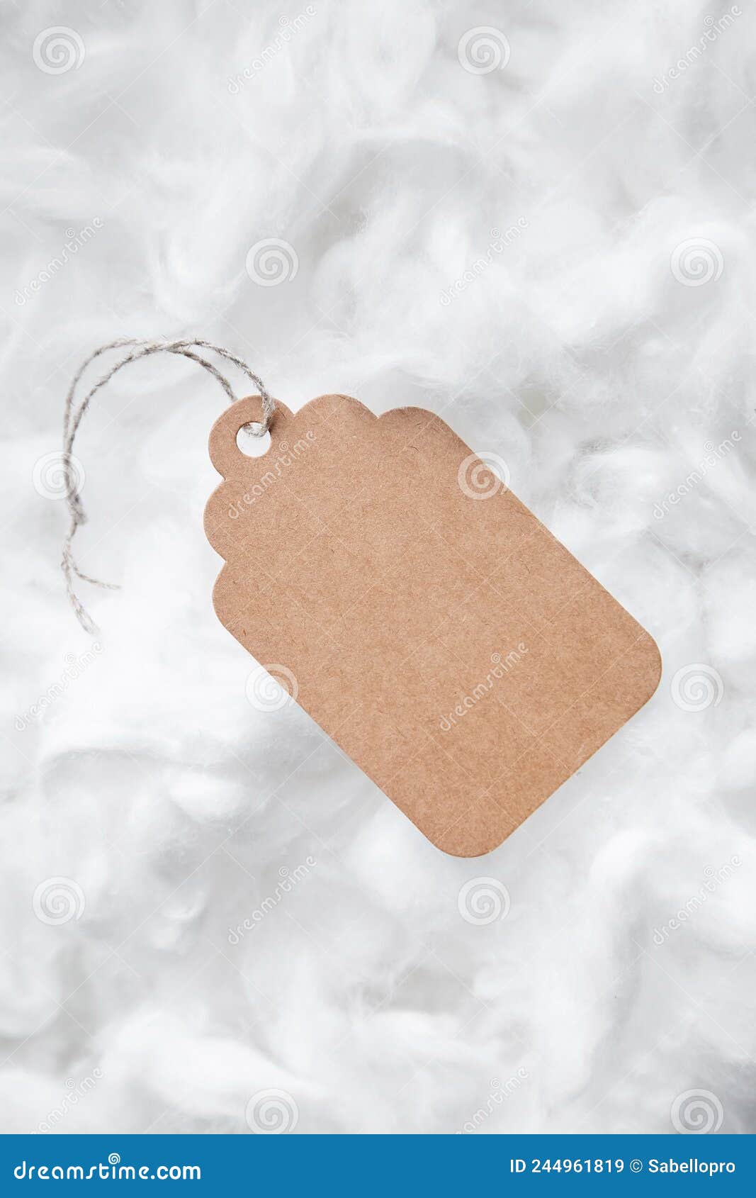 Label tag on white cotton stock image. Image of fluffy - 244961819