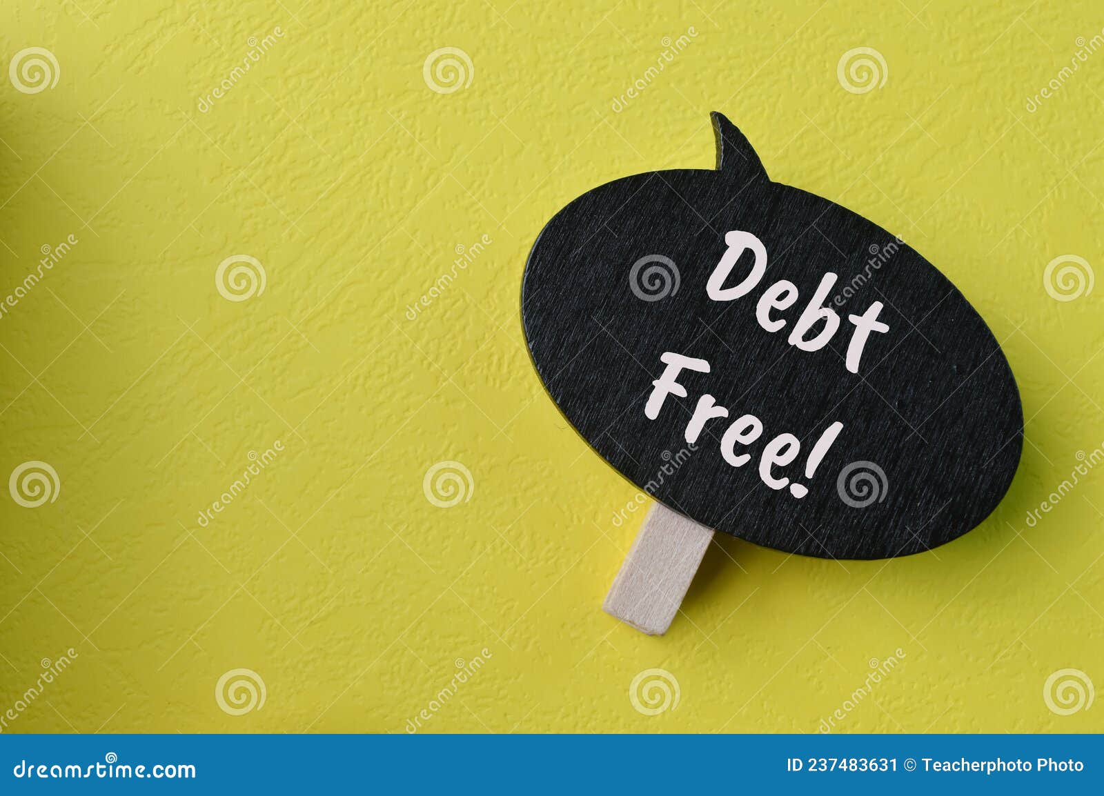 Label Tag Written with Text DEBT FREE Stock Image - Image of bank ...
