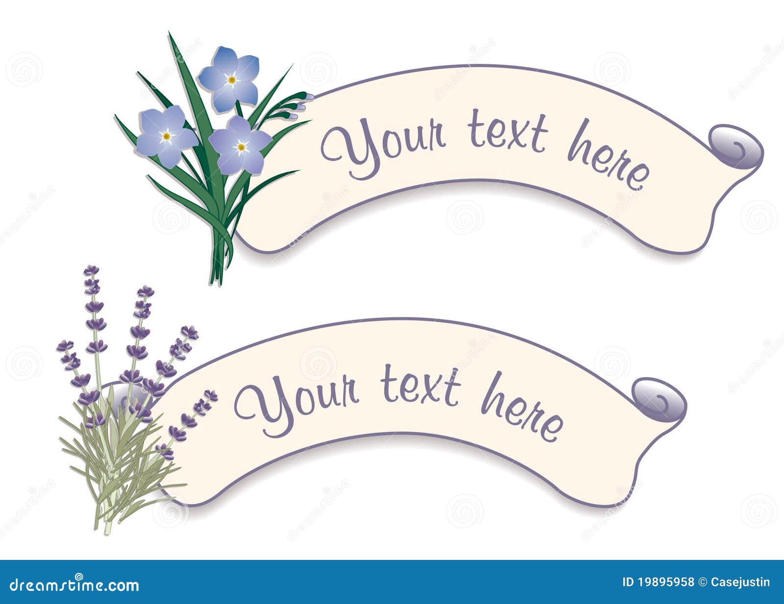 Label Tags with Sweet Lavender & Forget Me Nots Stock Vector ...