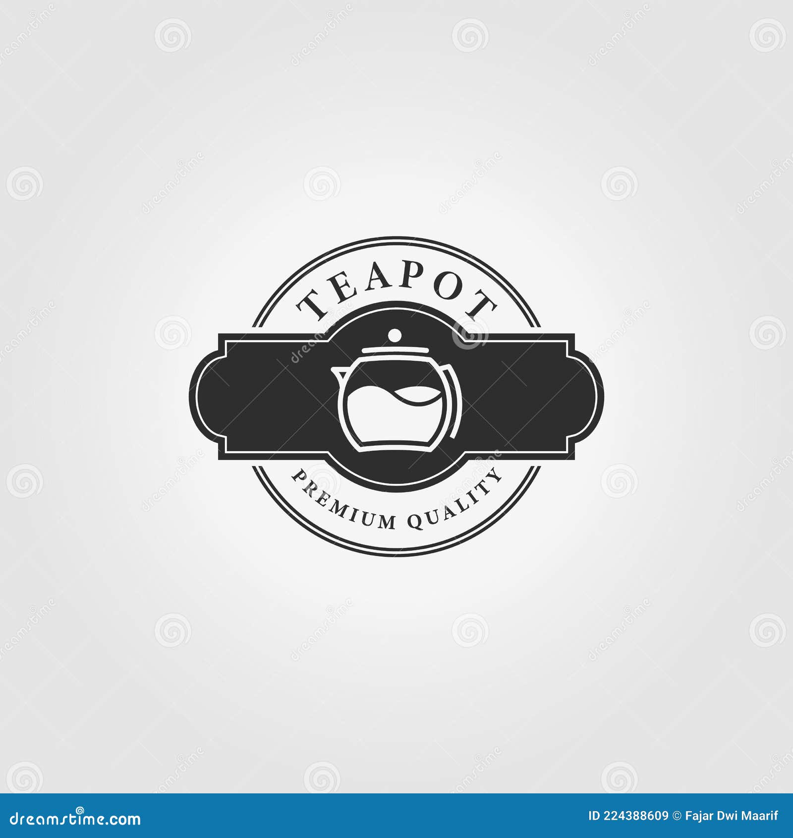 Label of Teapot Logo Vintage Vector Illustration Design Stock Vector ...