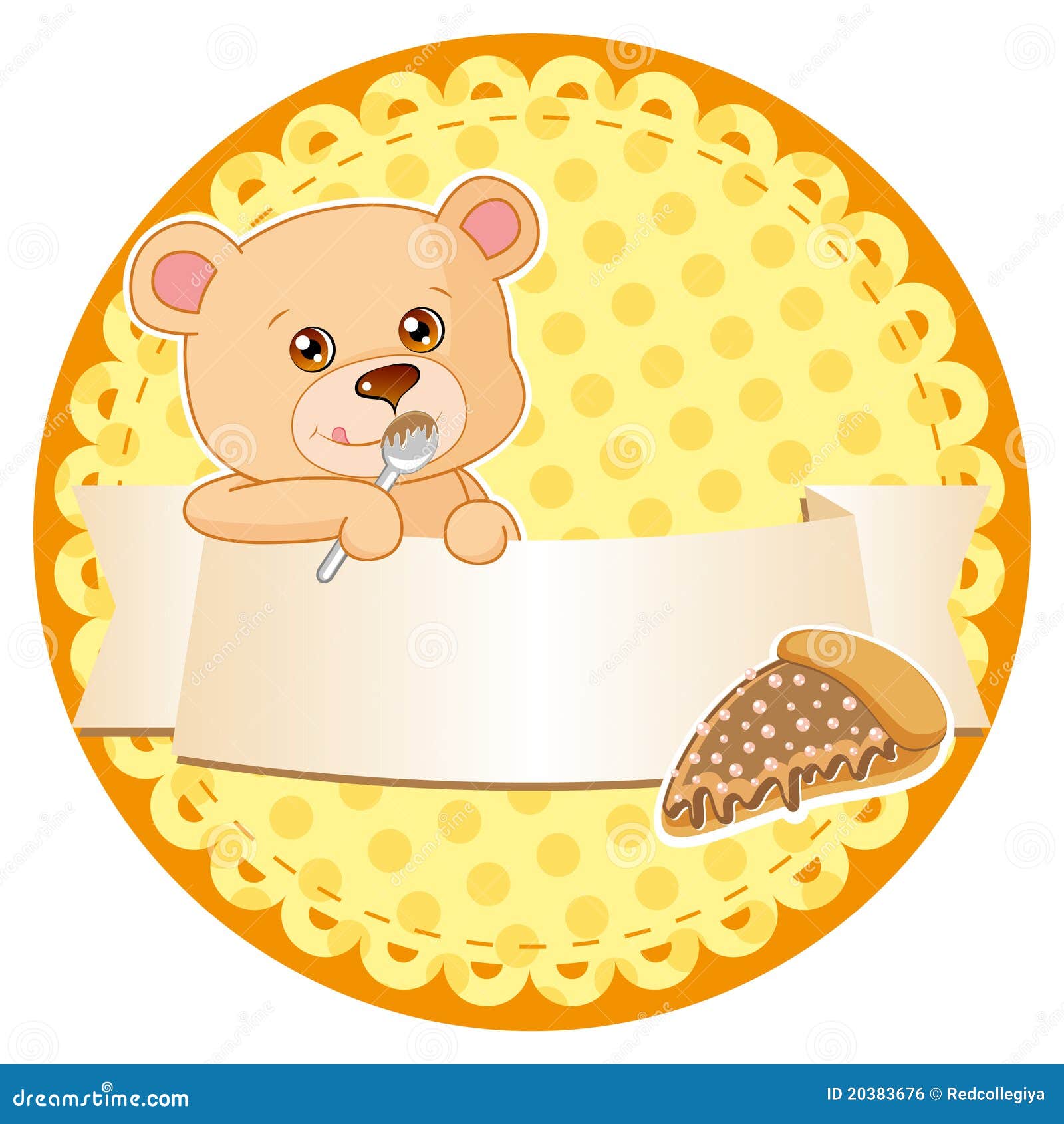 Label with teddy bear stock vector. Illustration of bear - 20383676