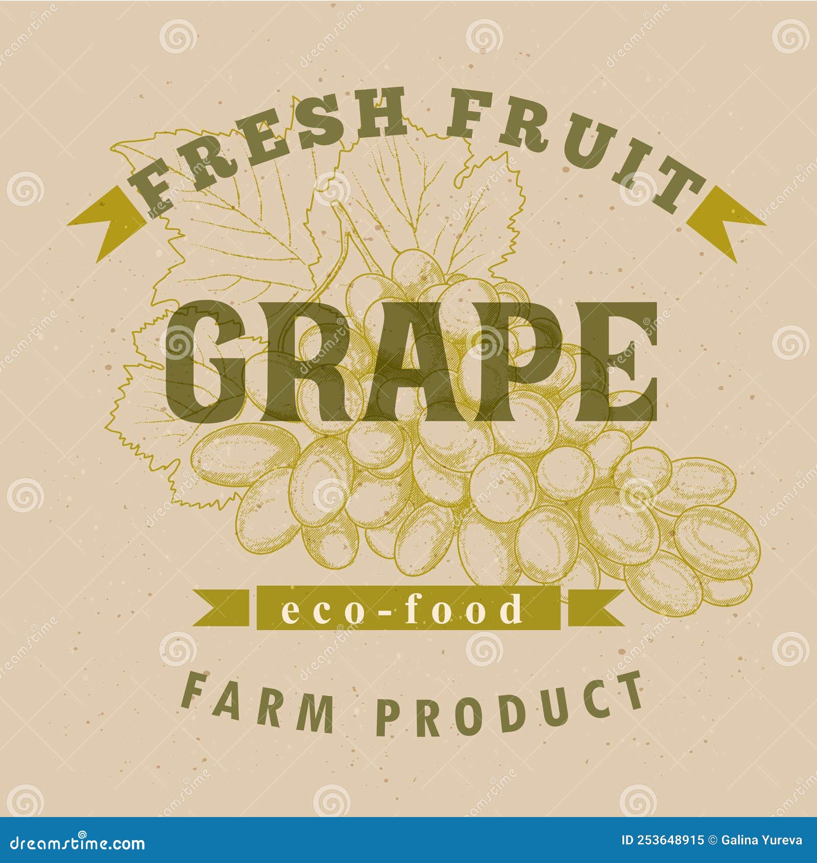Grape label design stock vector. Illustration of vintage - 253648915