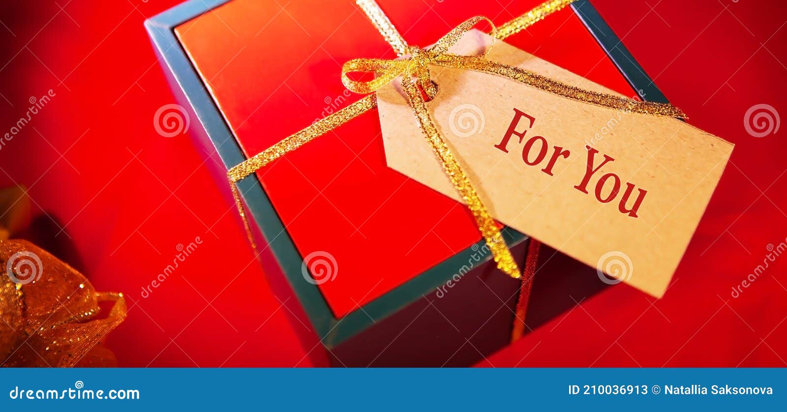 Label with Text on the Gift Box. Stock Image - Image of advertising ...