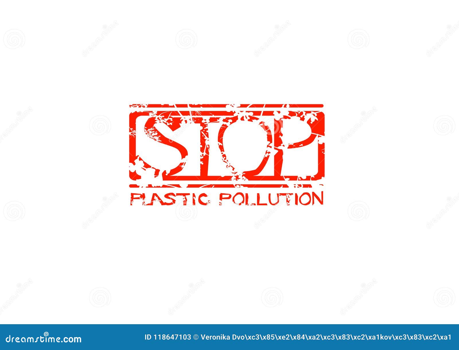 Label with Text Stop Plastic Pollution. Stock Illustration ...