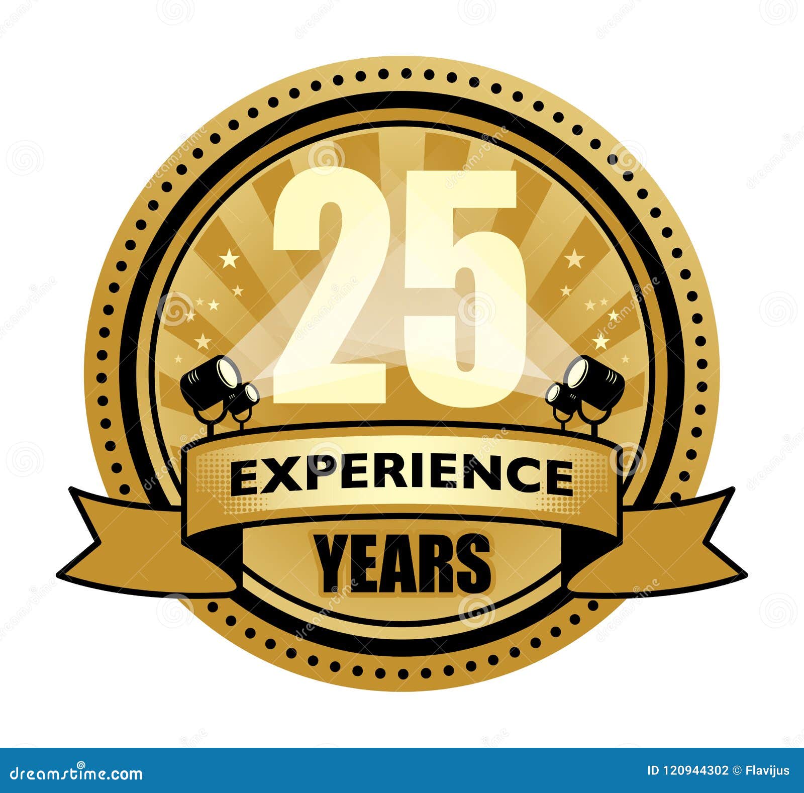 Label with the Text 25 Years Experience Written Inside Stock Vector ...
