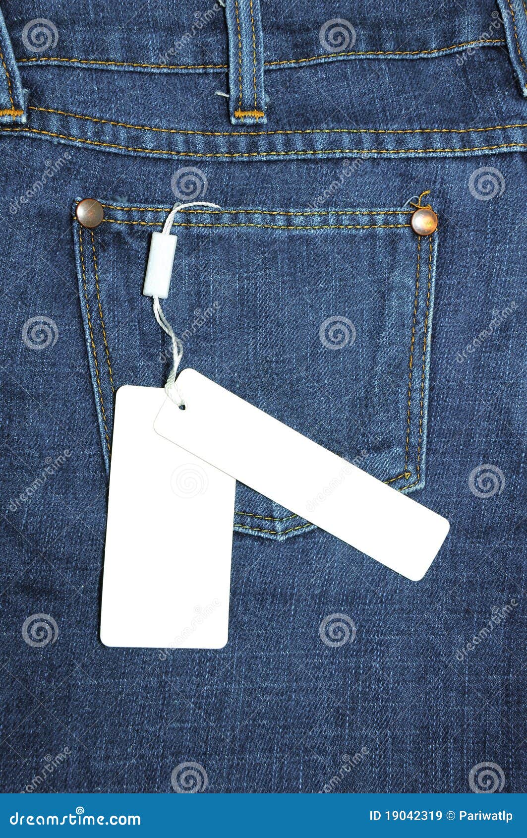 Label Tied To the Blue Jeans Stock Image - Image of objects, industry ...
