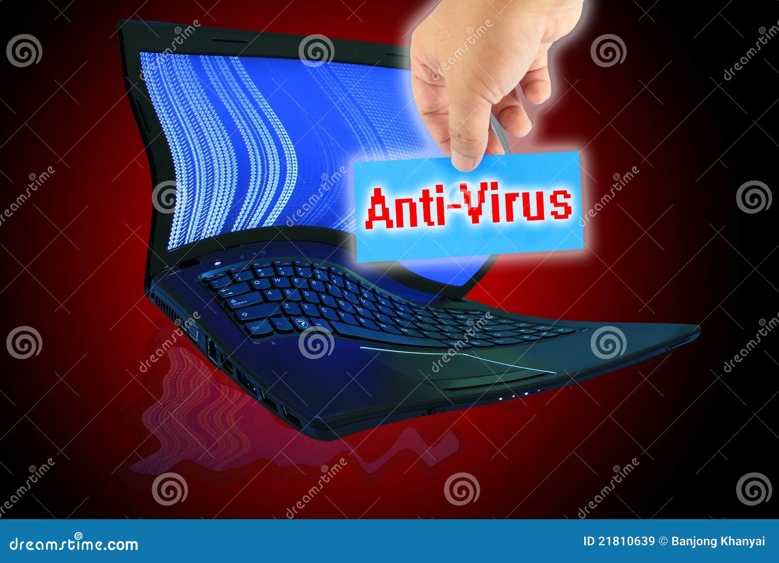 A Label To Write the Word Anti-Virus . Stock Image - Image of code ...