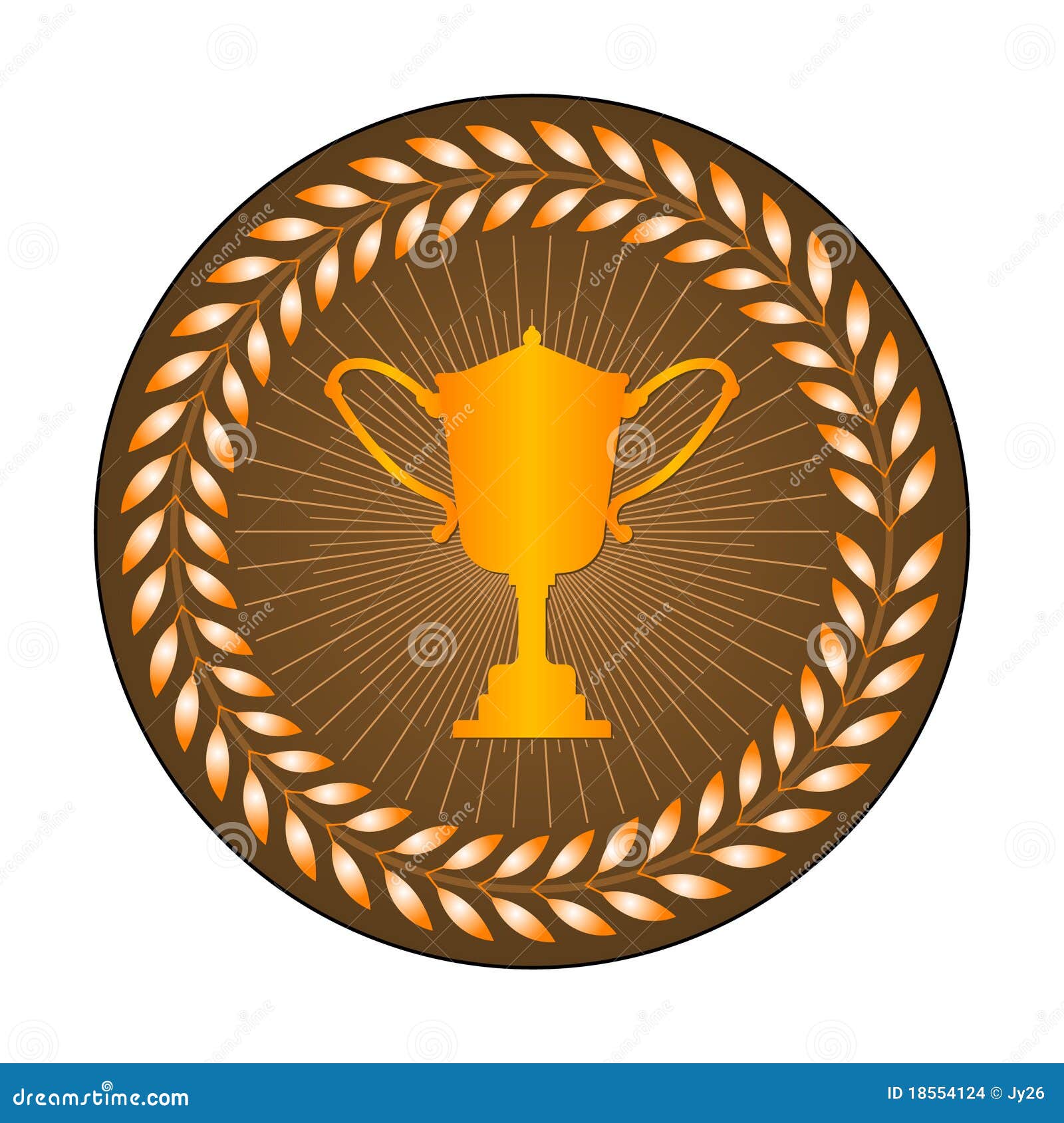 Label with trophy cup stock vector. Illustration of prize - 18554124