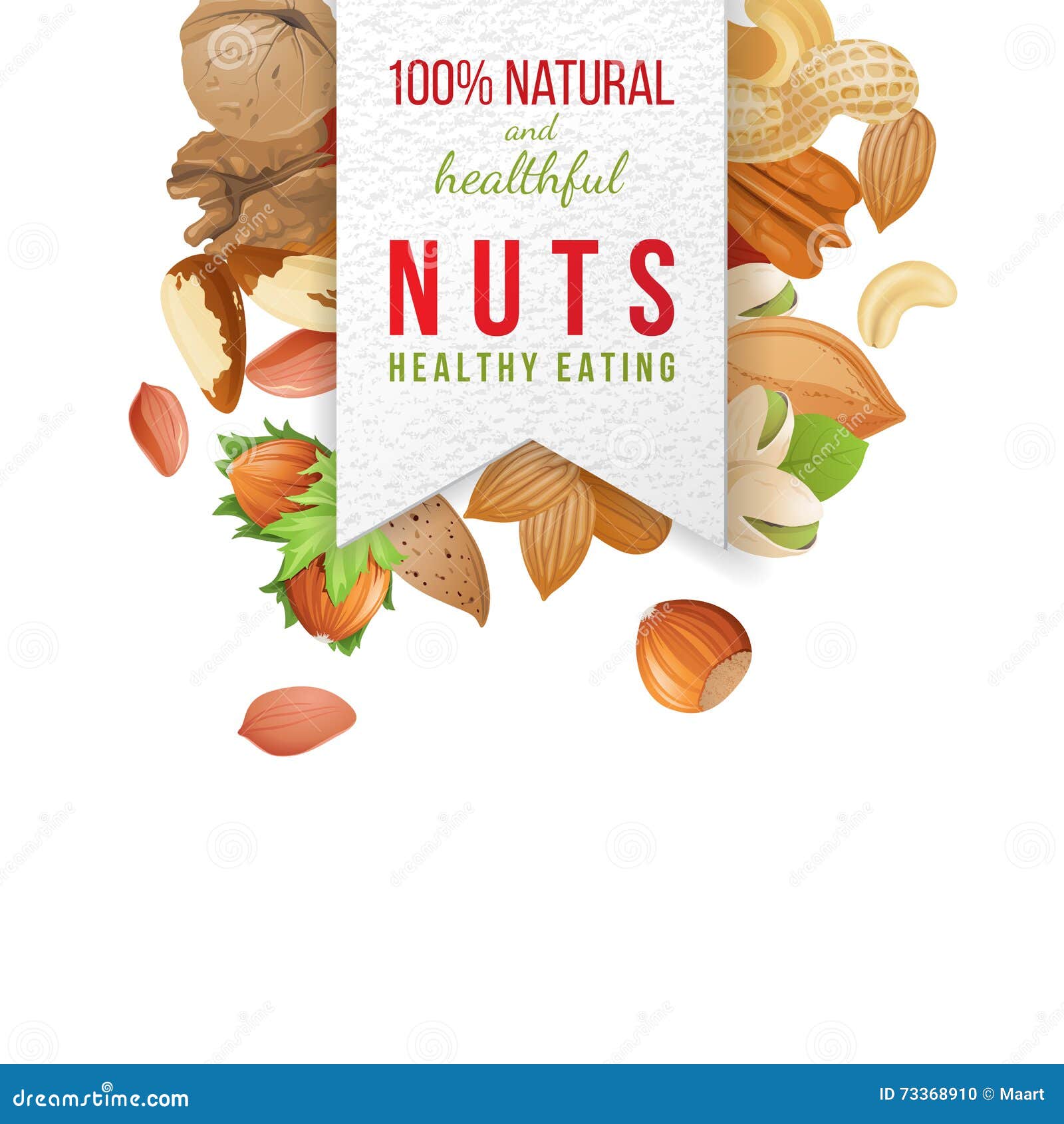 Label with Type Design and Nuts Stock Vector - Illustration of painted ...