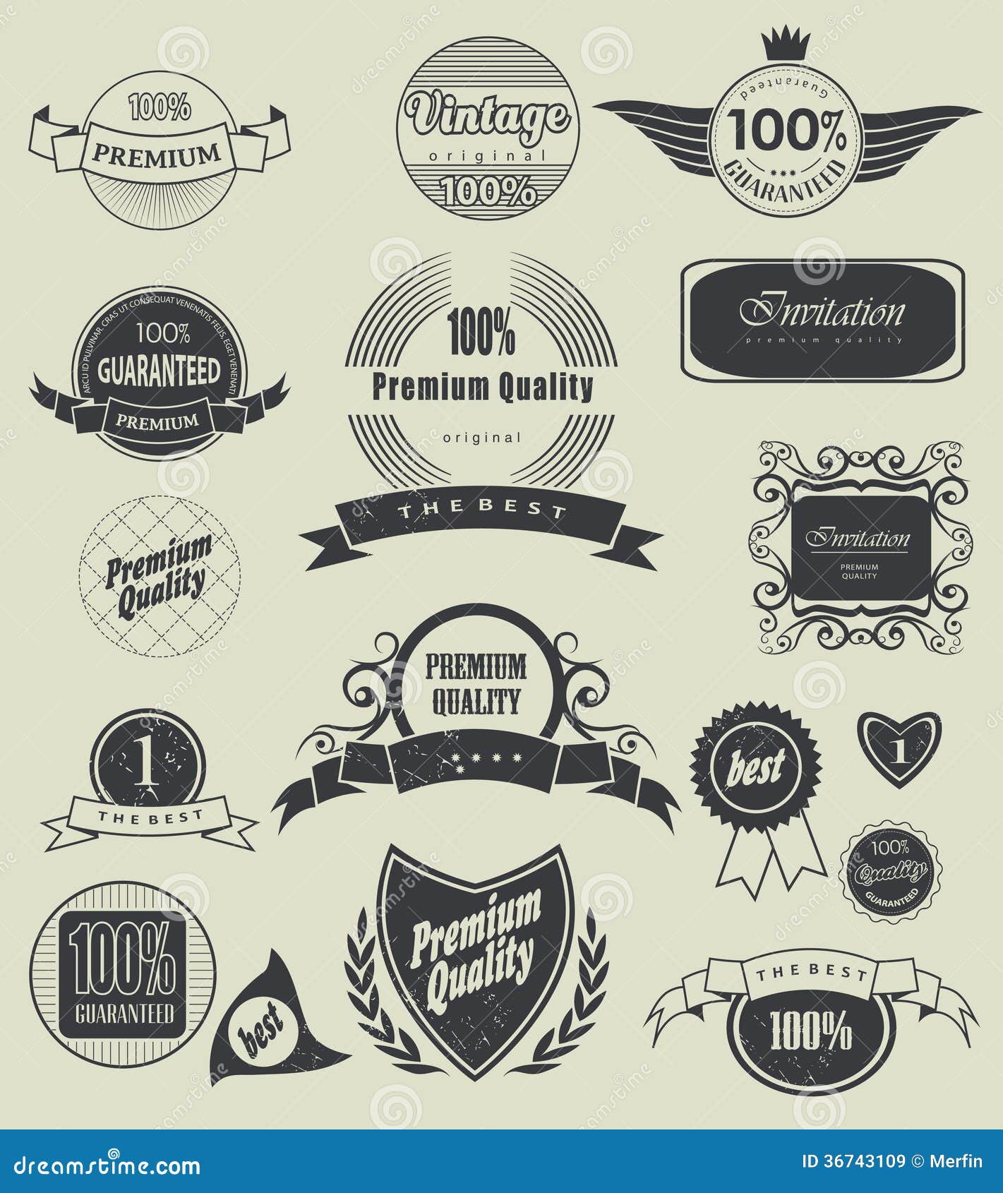 Label, Typography, Calligraphic Design Elements Stock Illustration ...