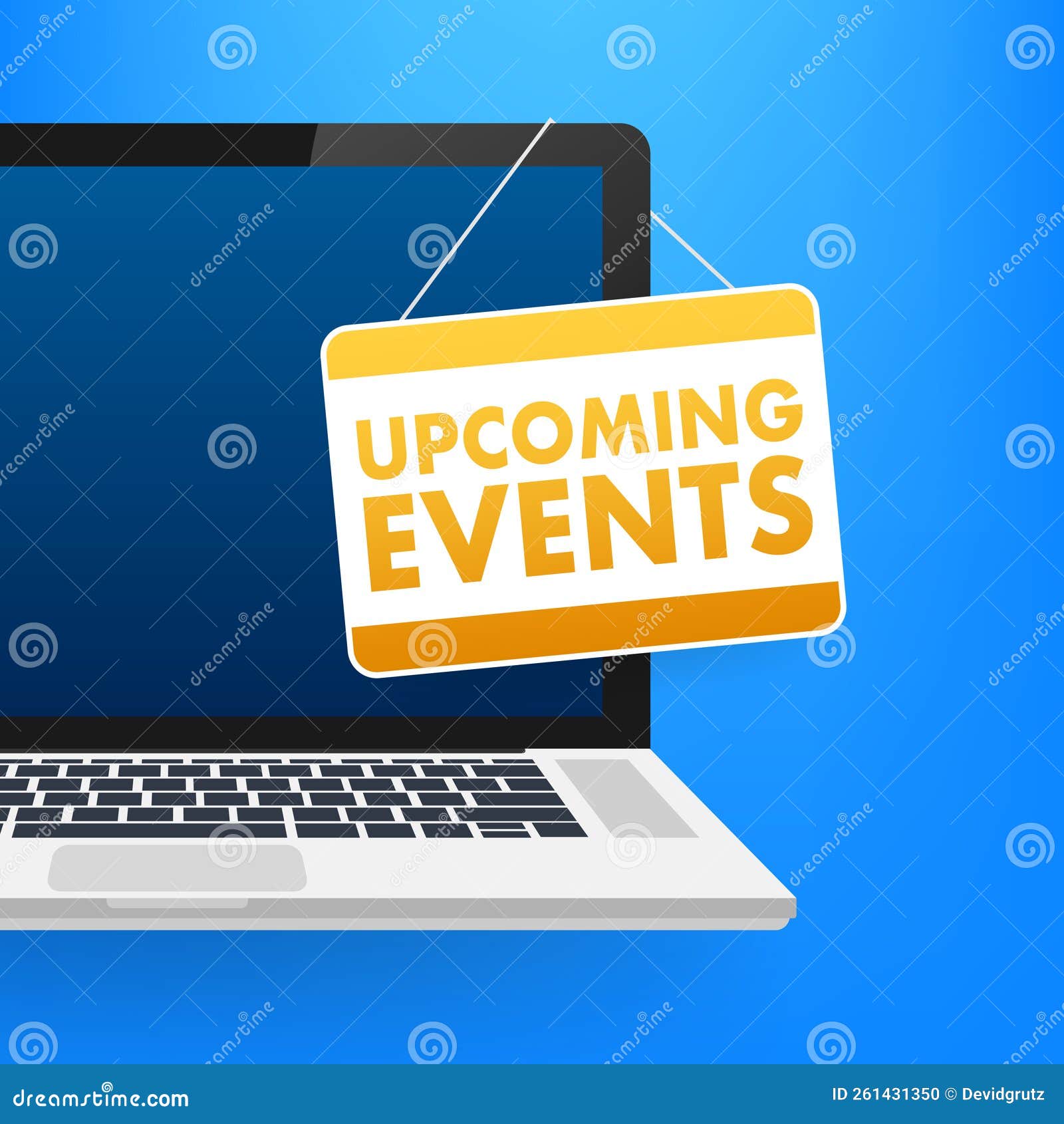 Label with Upcoming Events Sign, Label. Web Design. Vector Stock ...