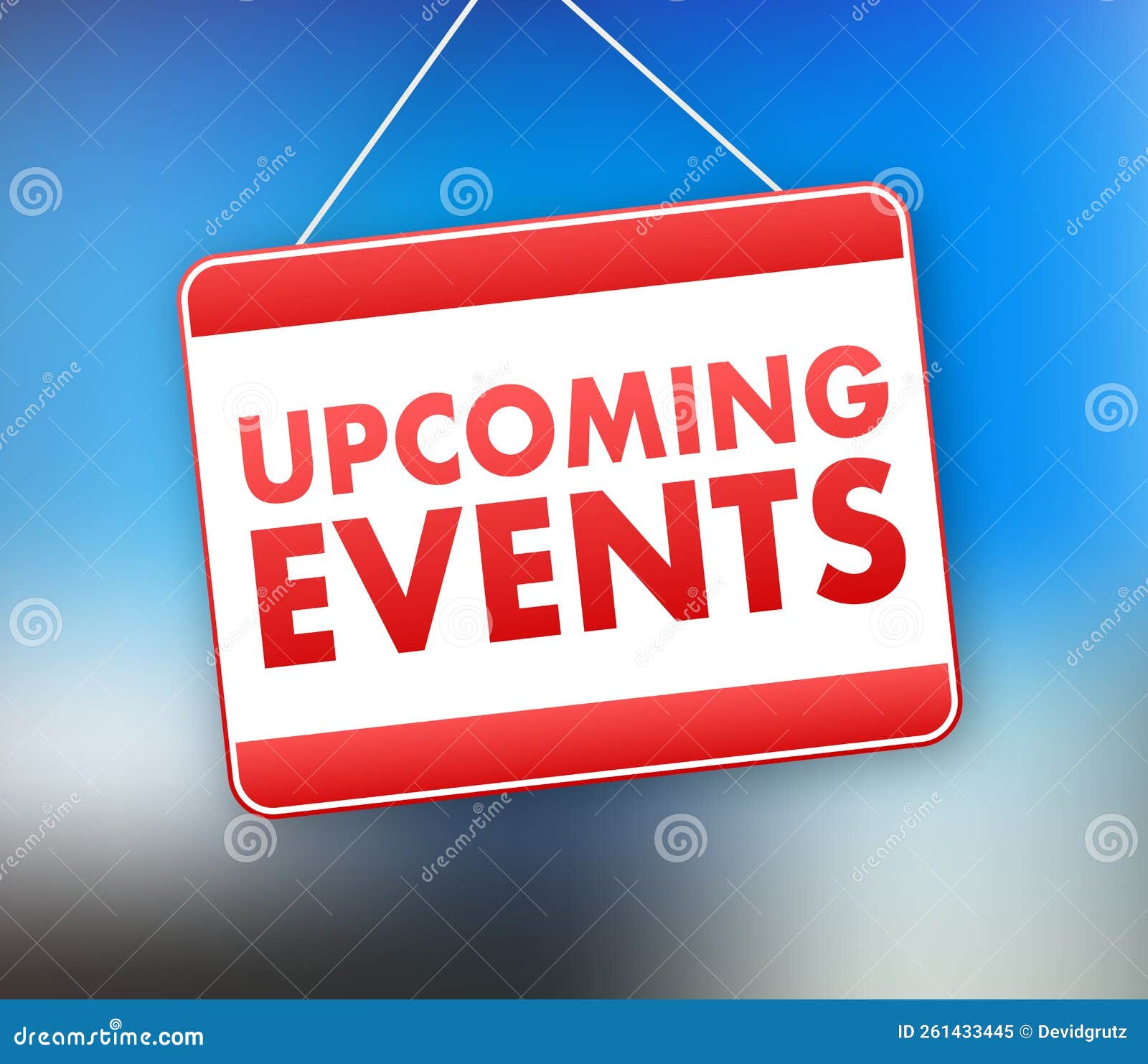 Label with Upcoming Events Sign, Label. Web Design. Vector Stock ...