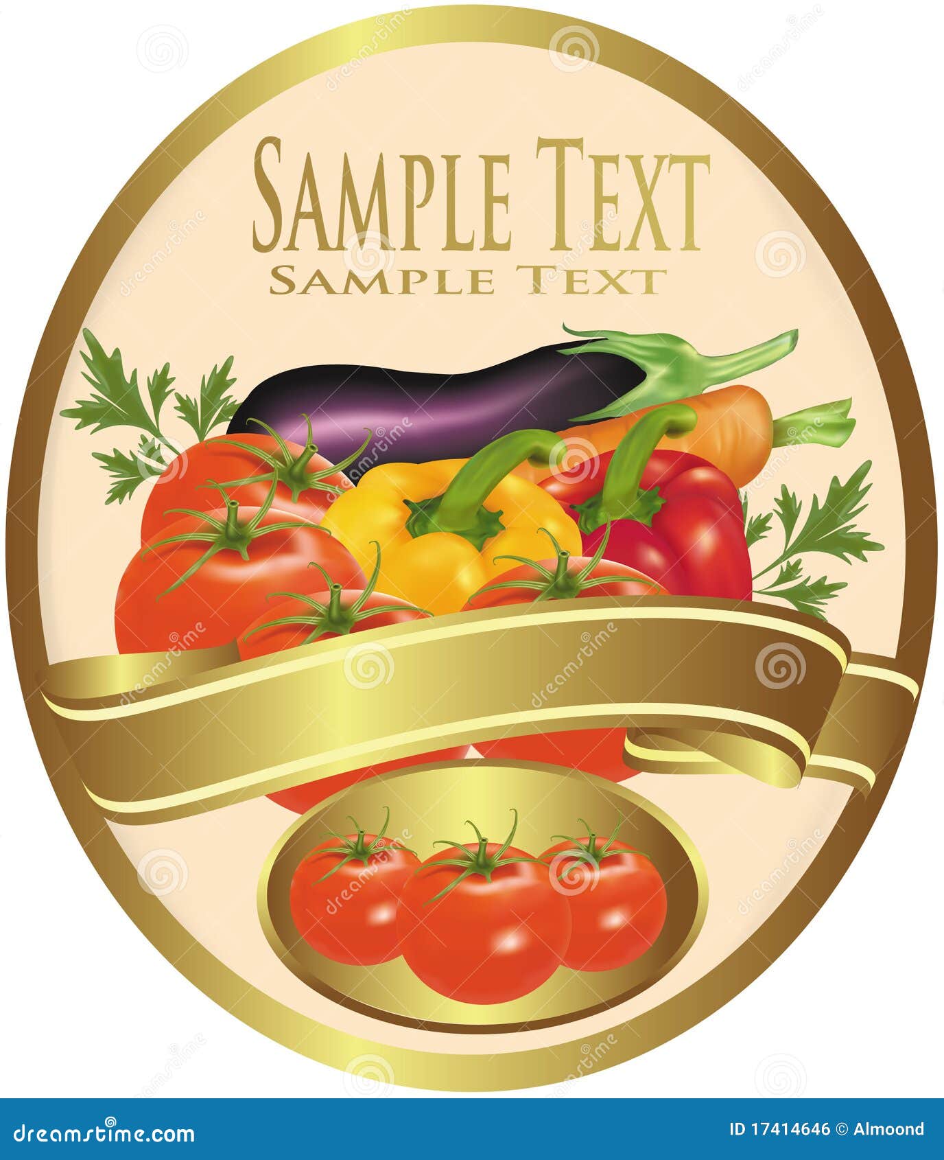 Label with Vegetables and Parsley. Stock Vector - Illustration of ...