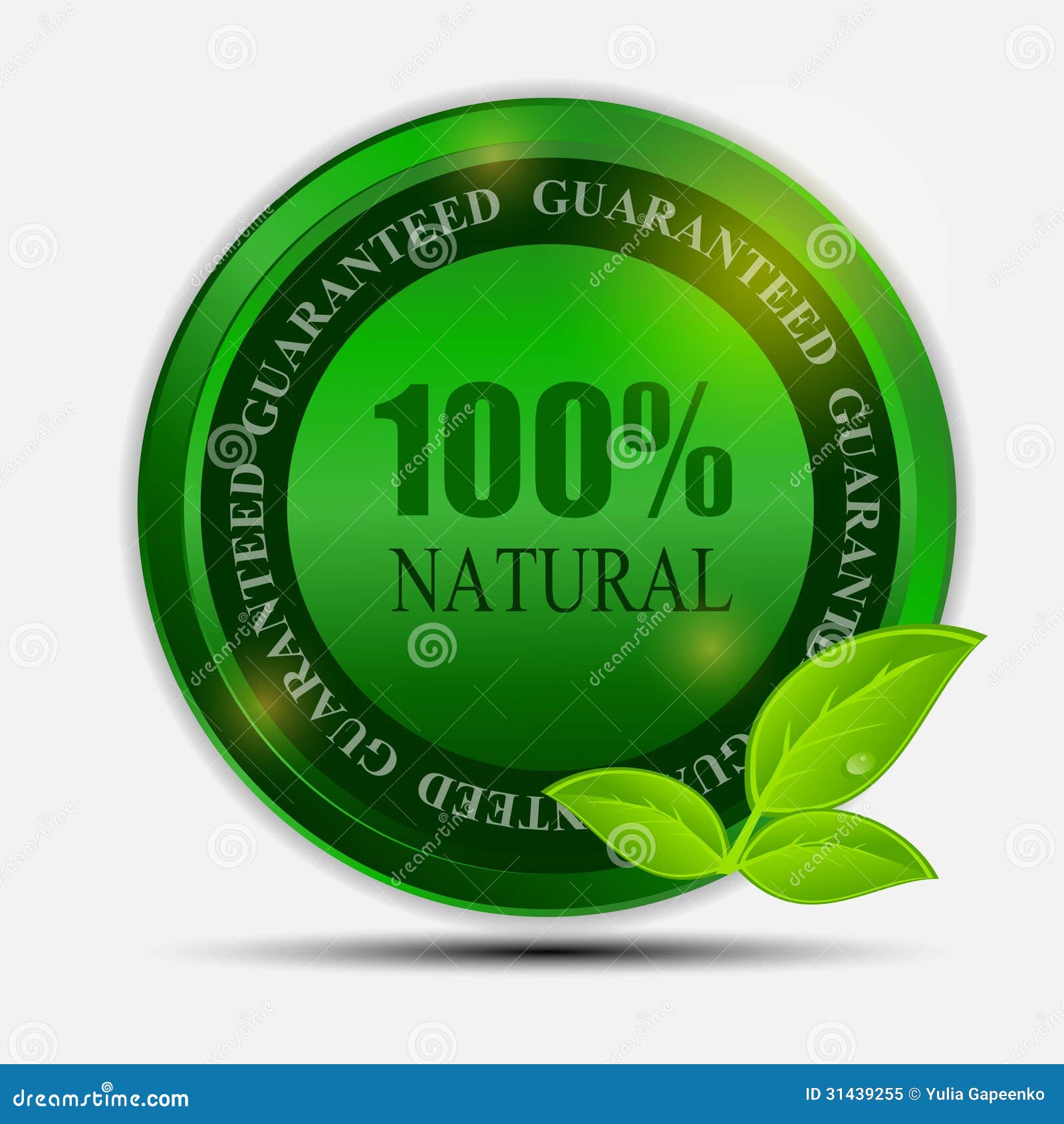 Label Vert Naturel De 100% D'isolement Sur White.vector Illustration de ...