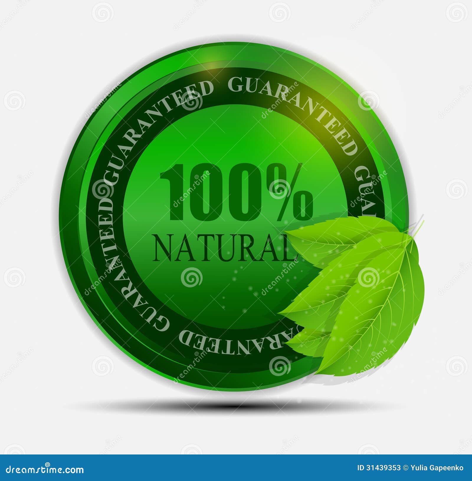 Label Vert Naturel De 100% D'isolement Sur White.vector Illustration de ...