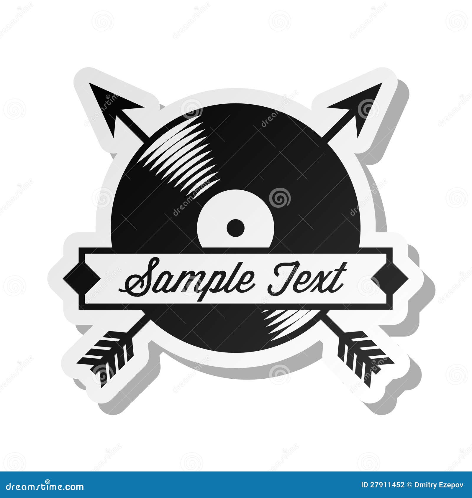 Label with vinyl stock vector. Illustration of deejay - 27911452