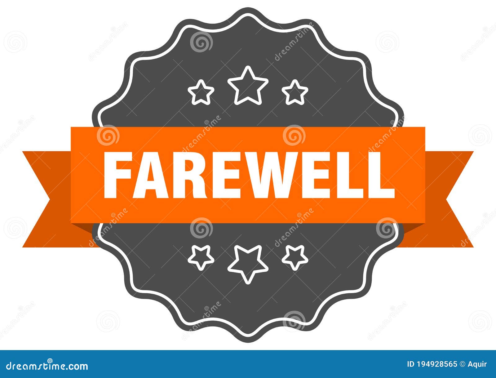 Label voor afscheid vector illustratie. Illustration of lint - 194928565
