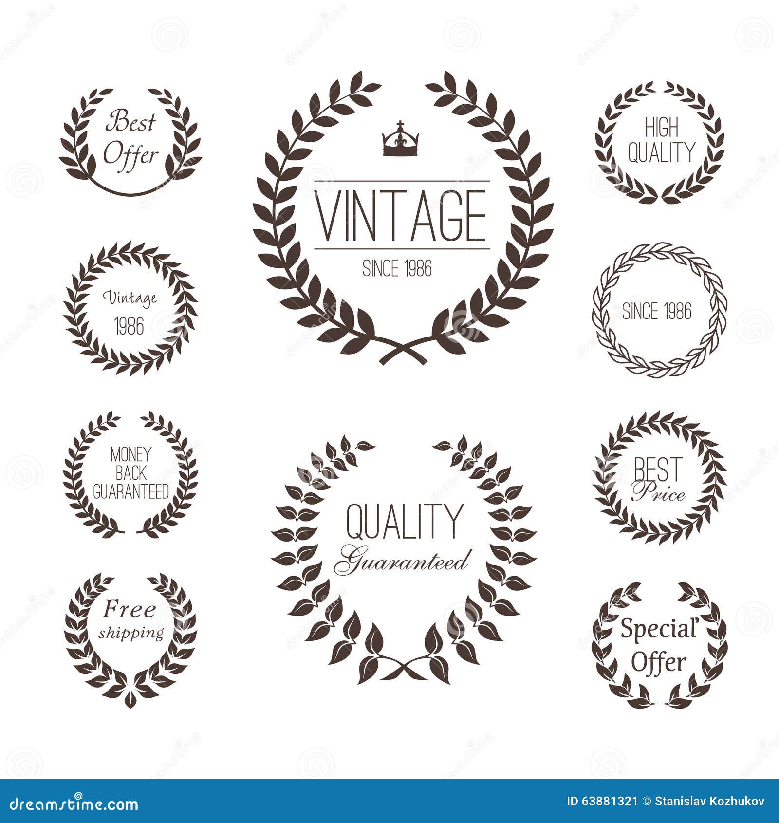 Label Wheat Silhouette Set Stock Vector - Image: 63881321