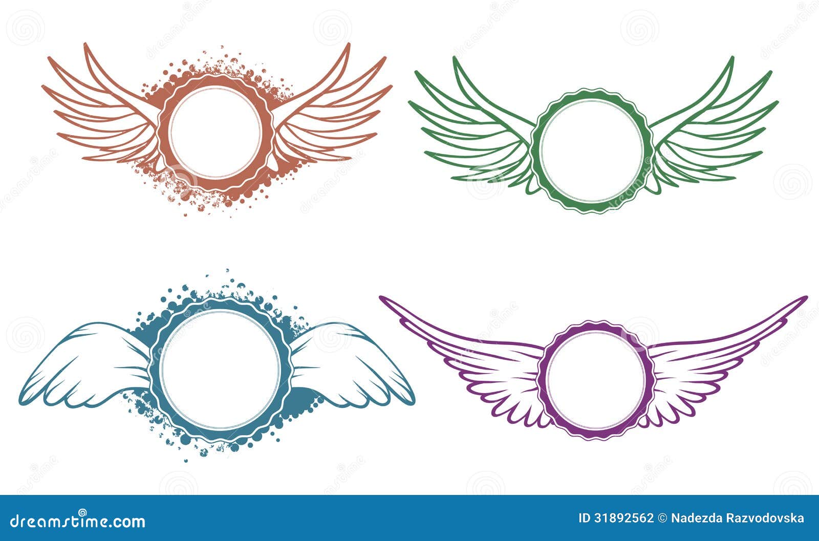 Label with Wings Set stock vector. Illustration of symbol - 31892562