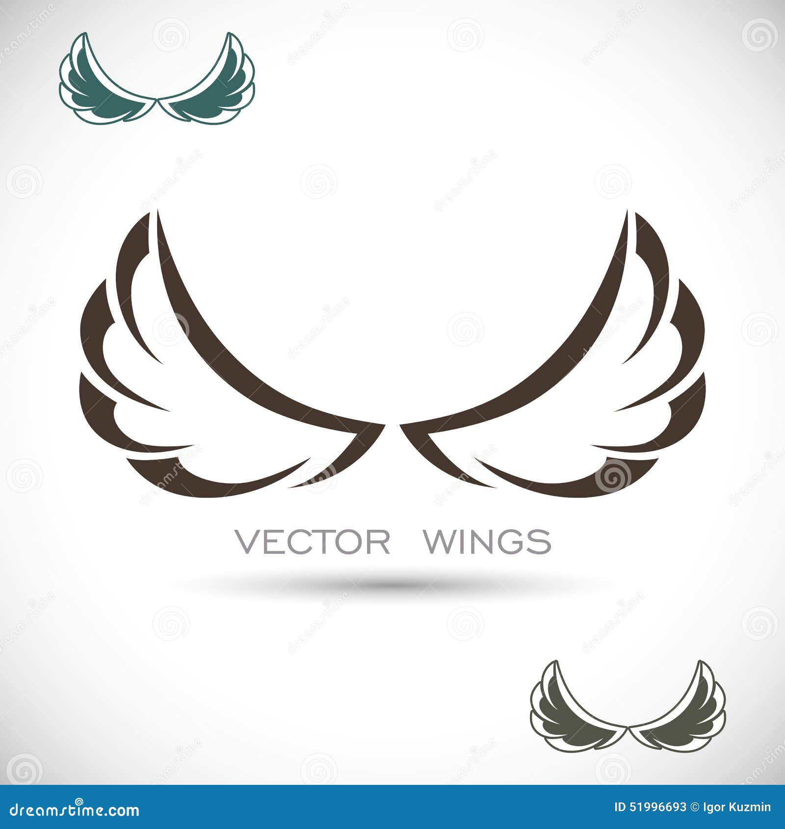 Label with wings stock vector. Illustration of feather - 51996693