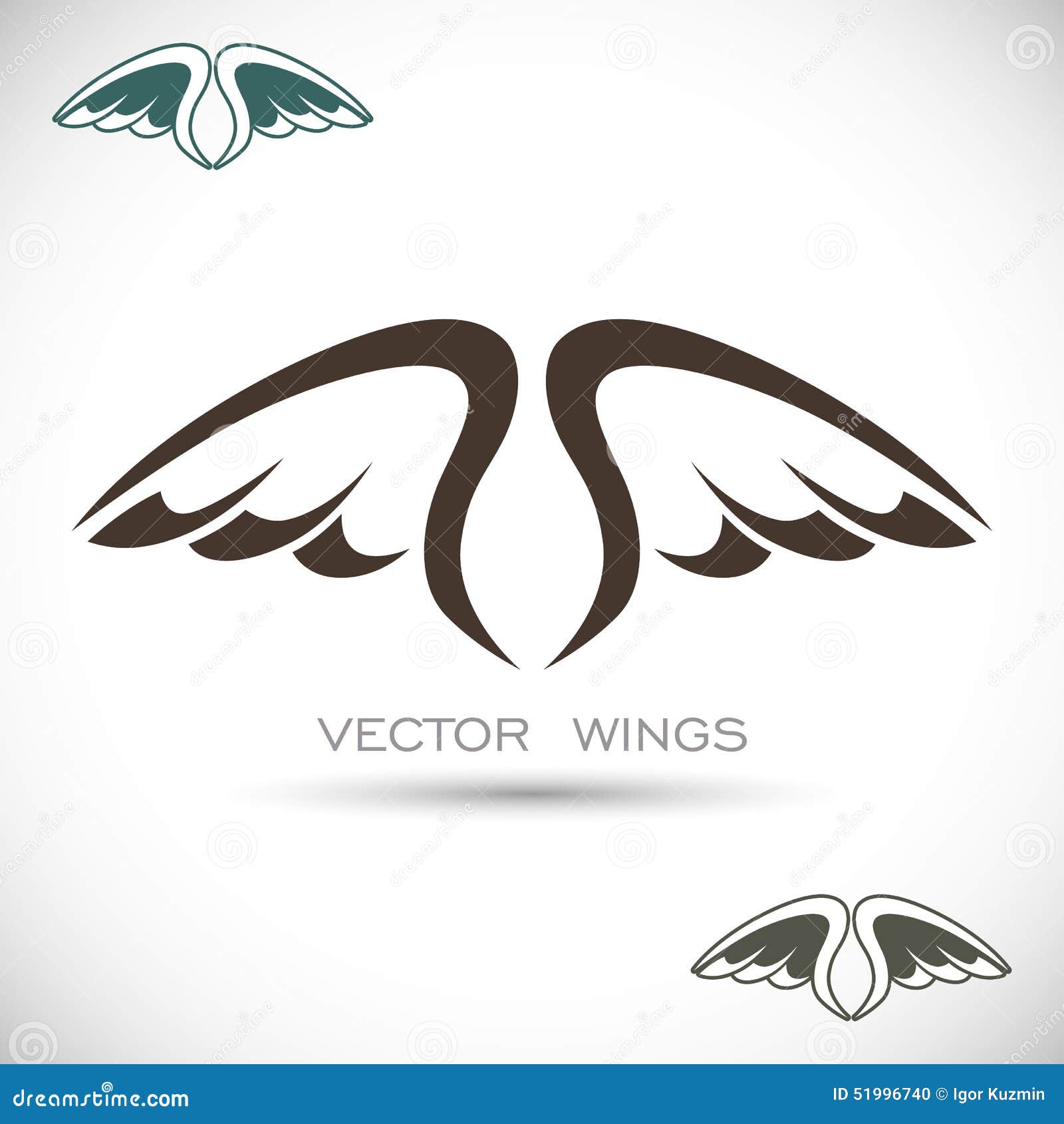 Label with wings stock vector. Illustration of paste - 51996740