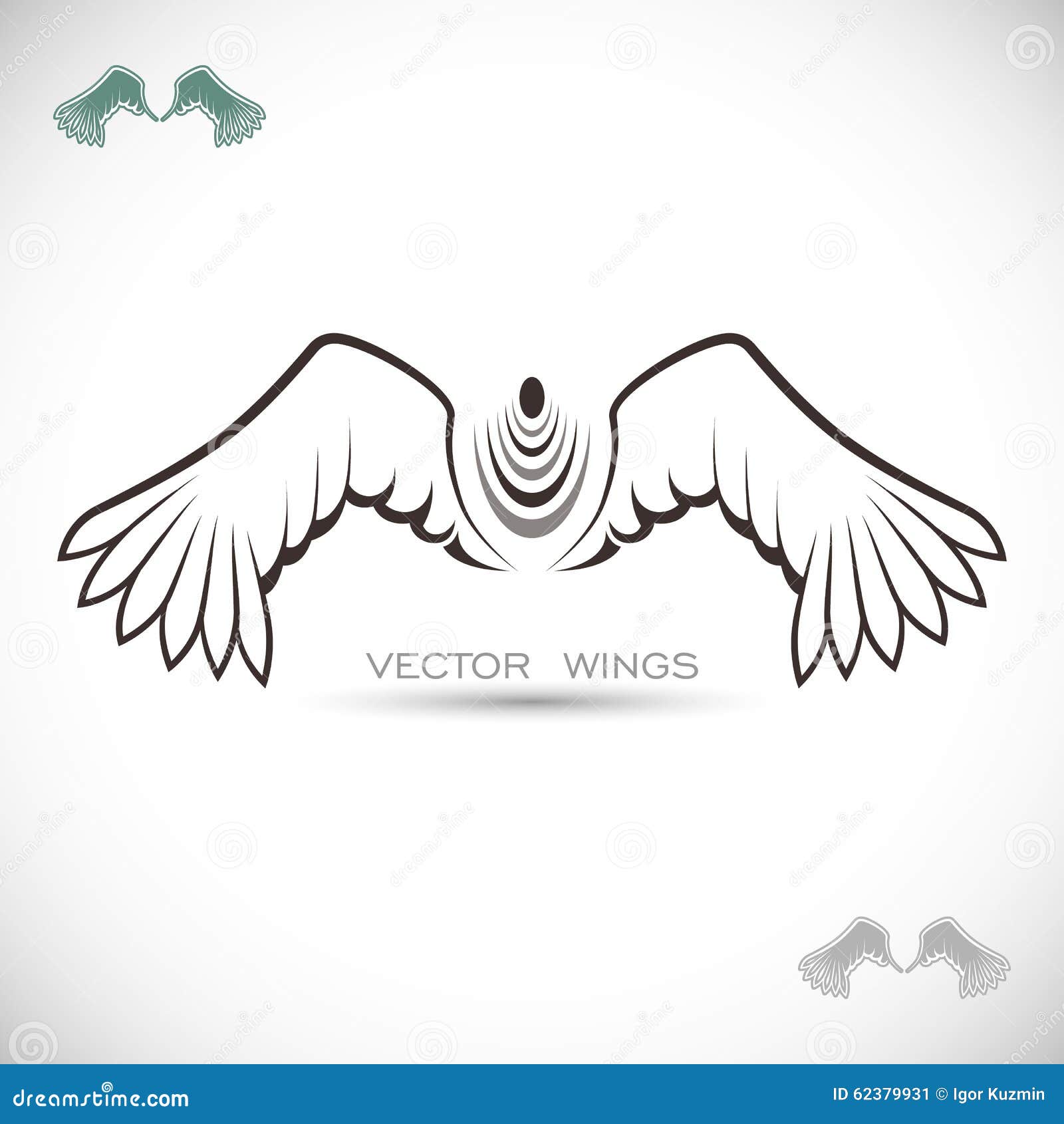 Label with wings stock vector. Illustration of identity - 62379931