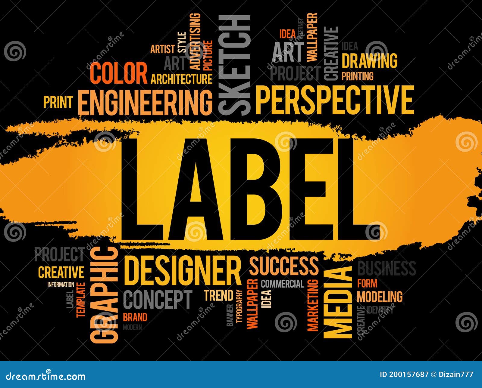 LABEL word cloud stock illustration. Illustration of business - 200157687