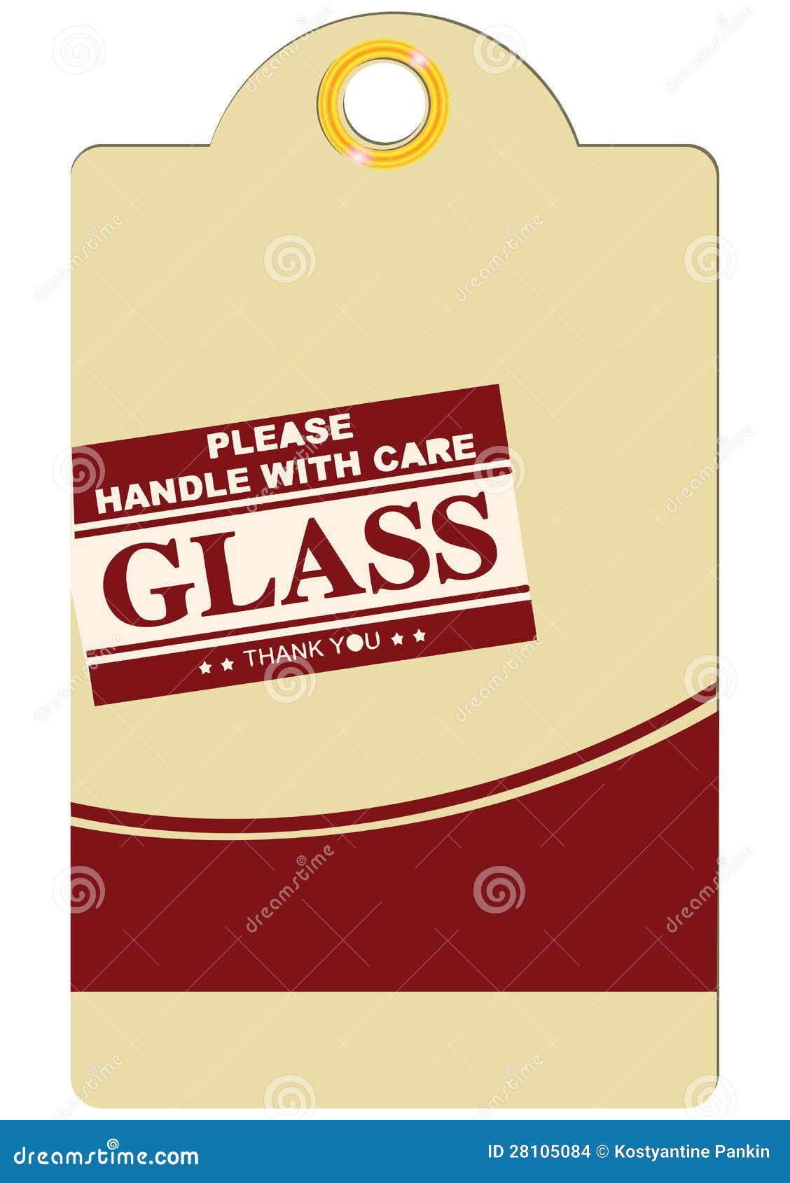 Label with the words glass stock vector. Illustration of cargo - 28105084
