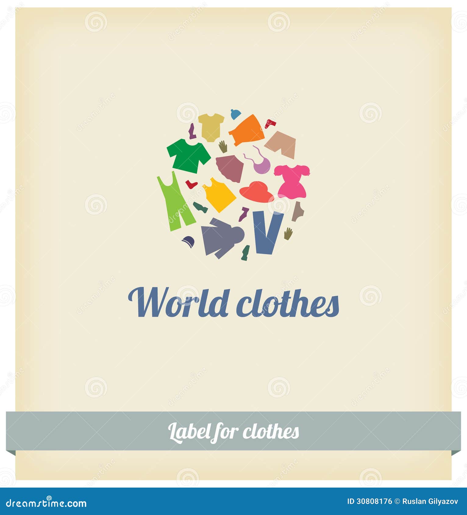 Label world of clothes stock vector. Illustration of pants - 30808176