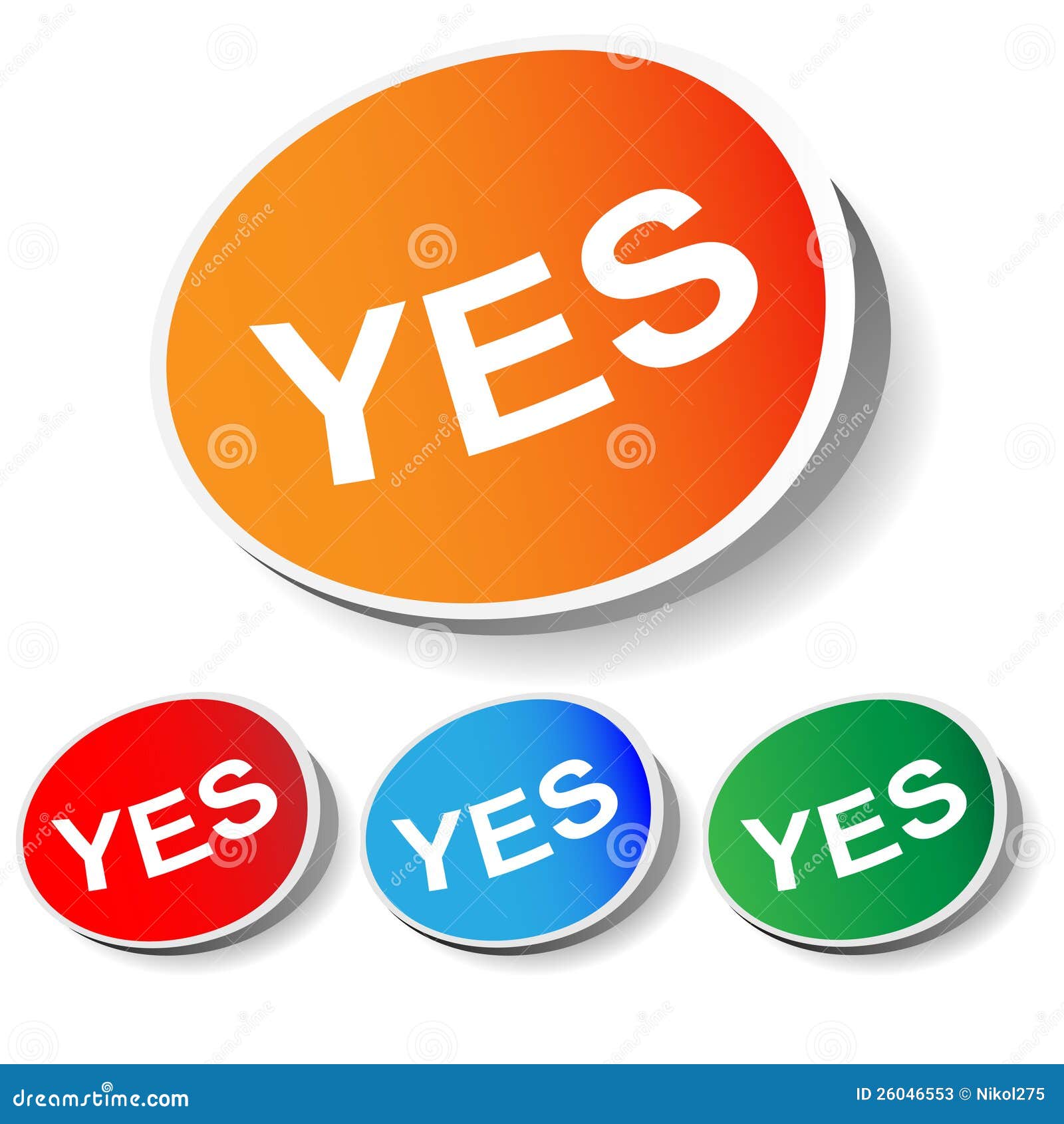 Label Yes stock vector. Illustration of label, question - 26046553