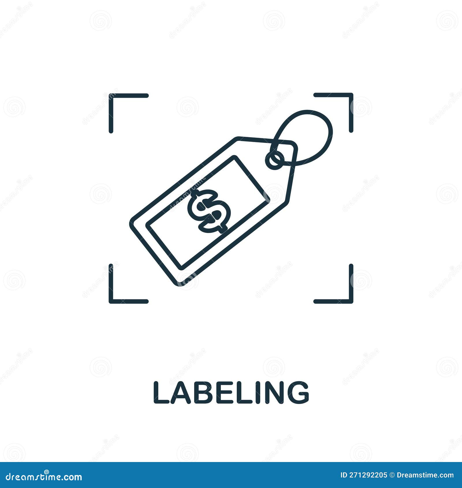 Labeling Line Icons Collection Sorting Identifying Categorizing