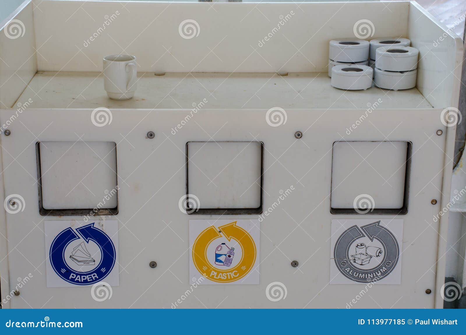 Labelled Waste Containers stock image. Image of sign - 113977185
