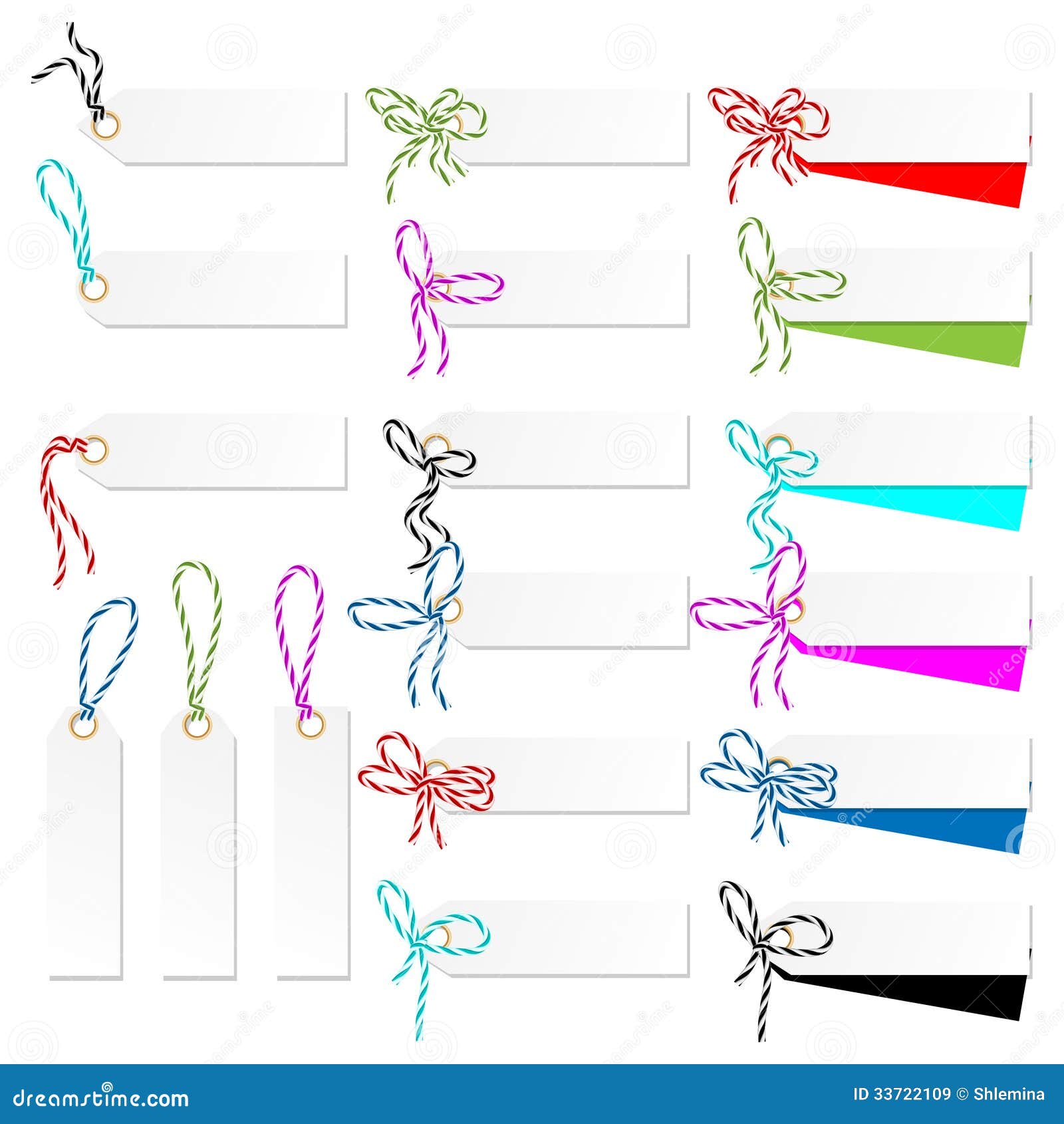 Labels with bows stock vector. Illustration of packthread - 33722109