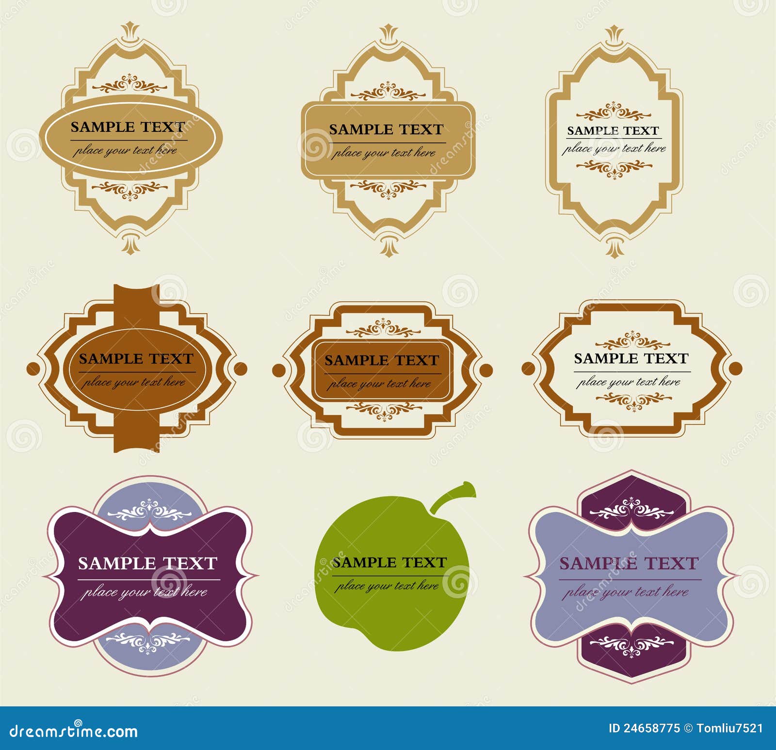 Labels collection stock vector. Illustration of clip - 24658775