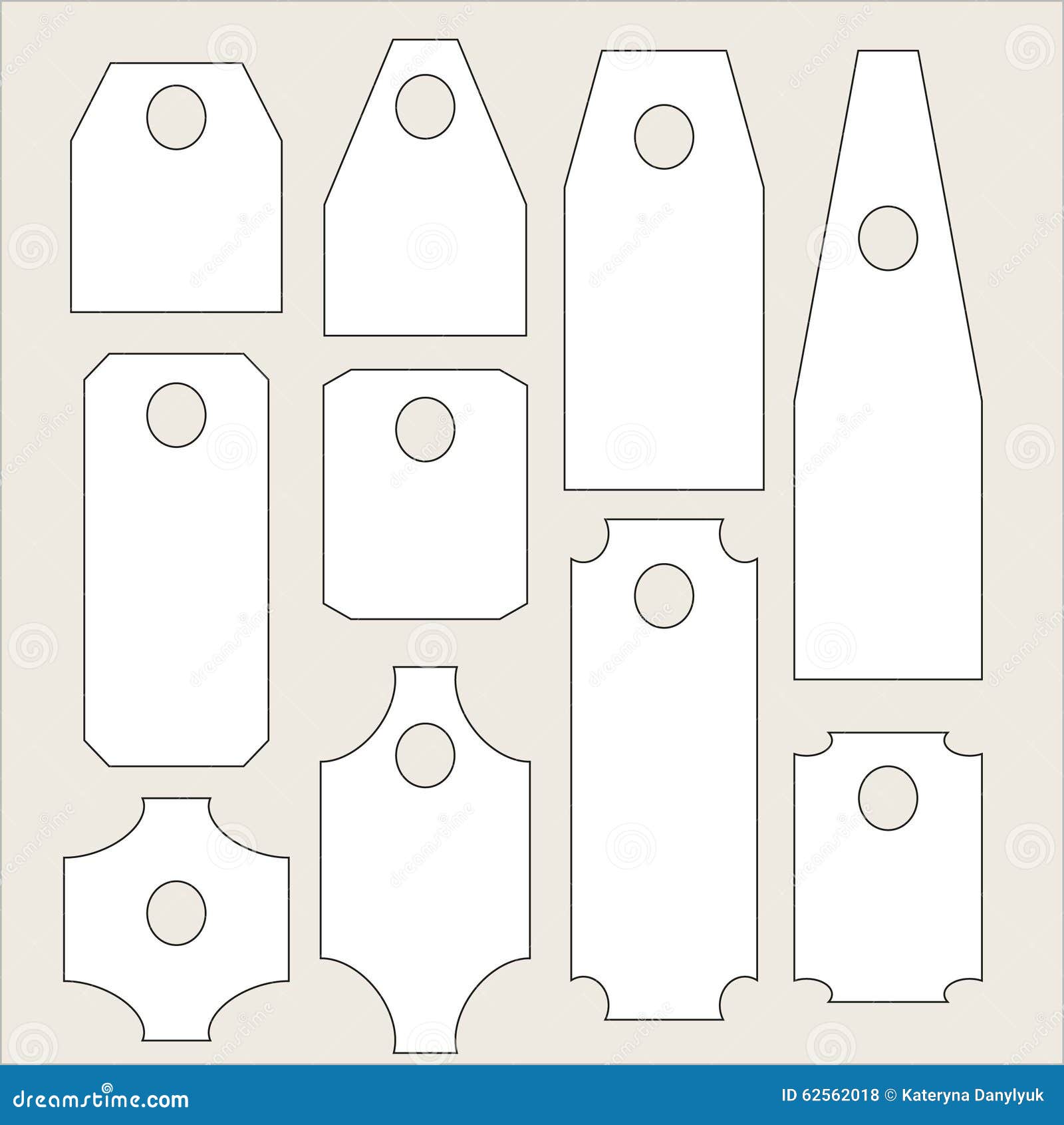 Labels Collection. Rectangular White Labels of Various Shapes Stock ...