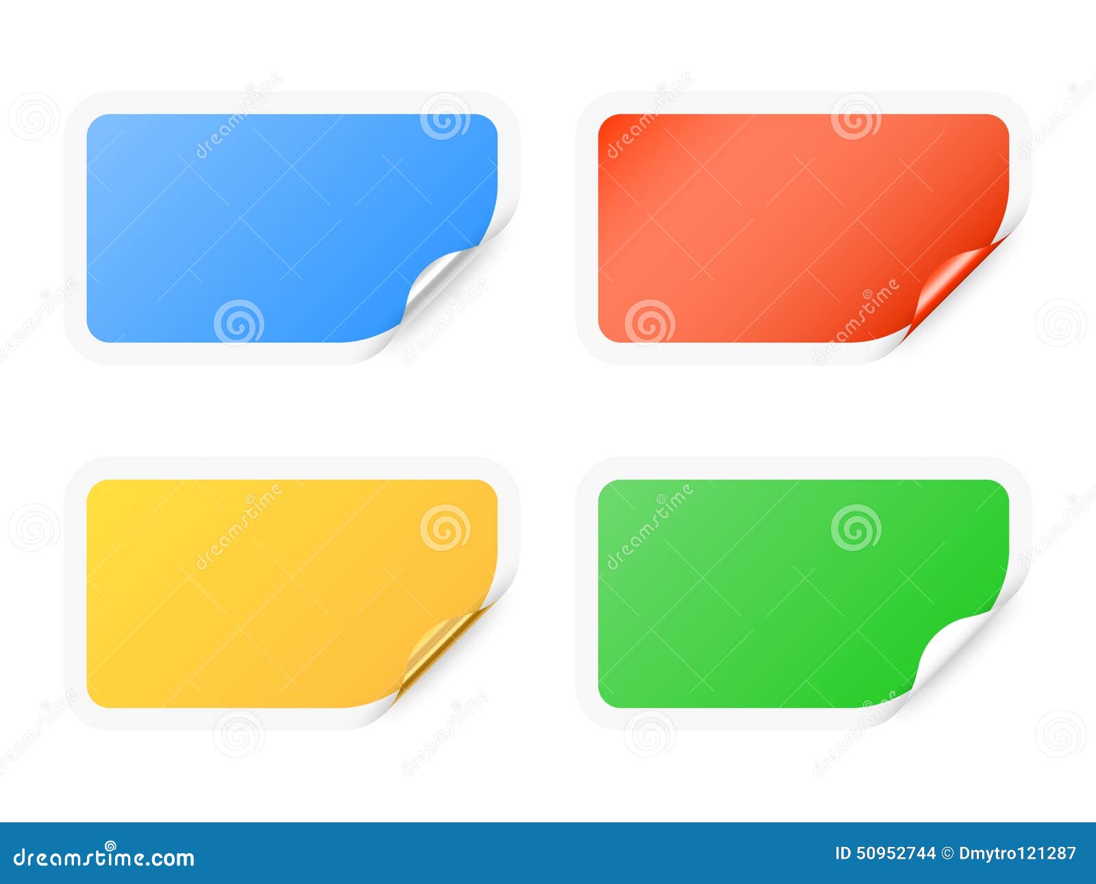 Labels with curled corners stock vector. Illustration of copy - 50952744
