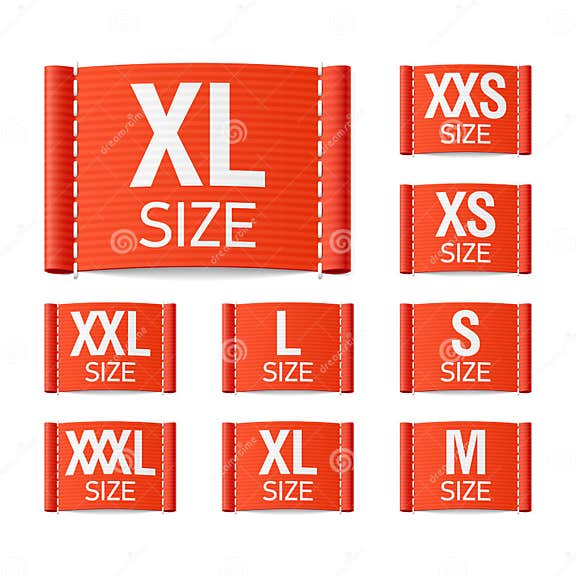 Labels D'habillement De Taille Illustration de Vecteur - Illustration ...