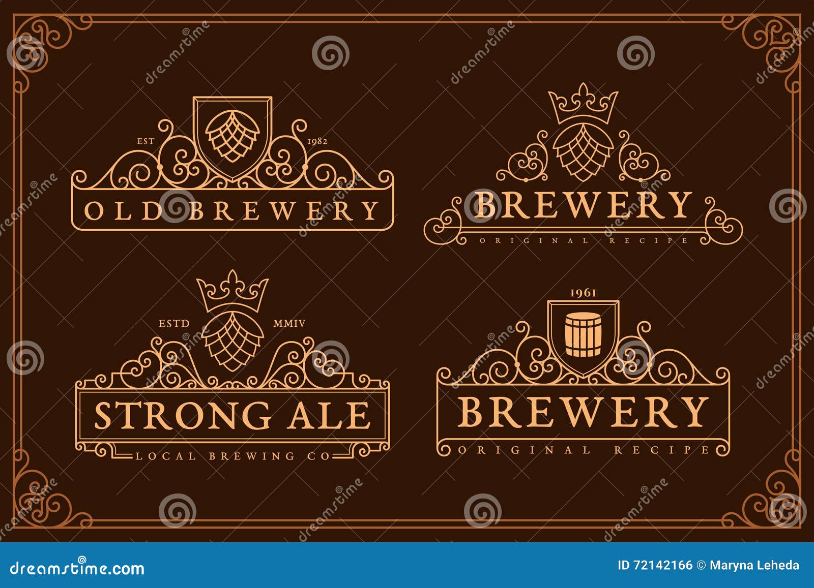 Labels de brasserie illustration de vecteur. Illustration du tête ...