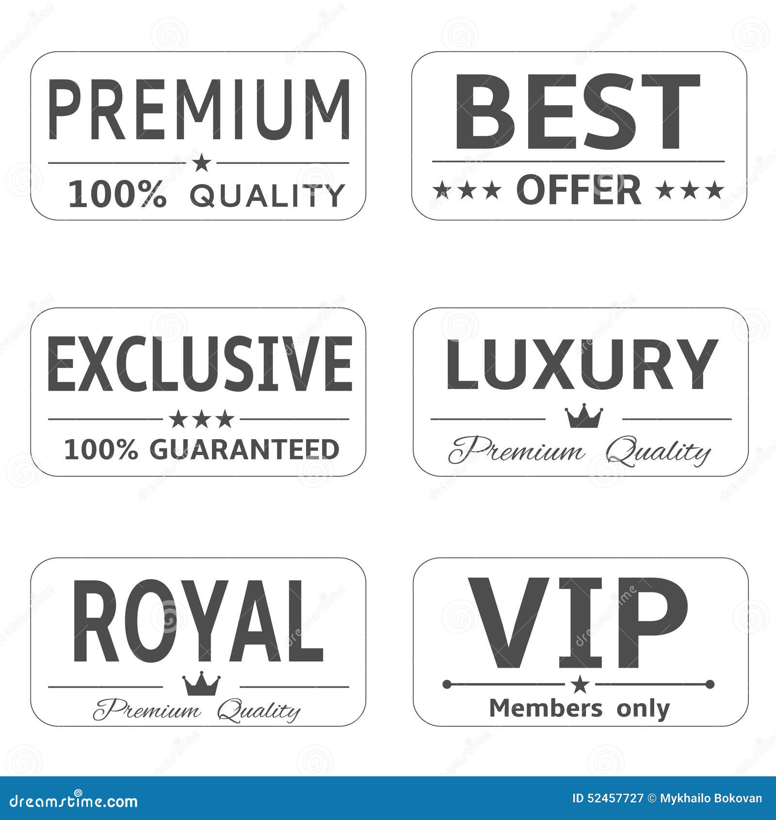 Labels De Luxe De Minimalistic Illustration de Vecteur - Illustration ...