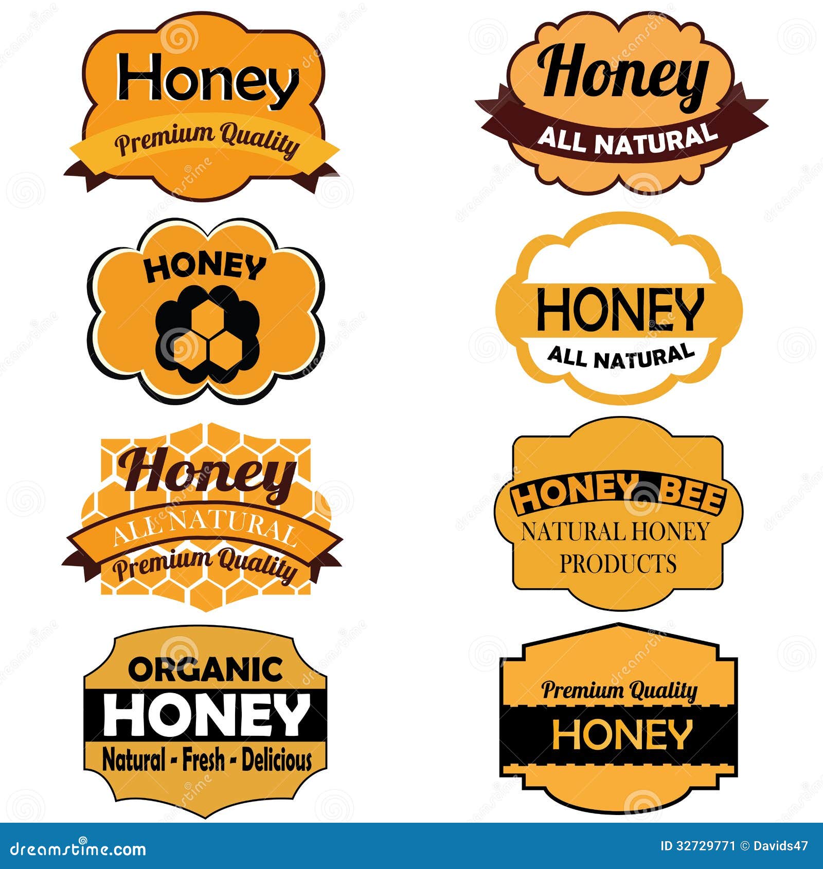 Labels de miel illustration de vecteur. Illustration du spécial - 32729771