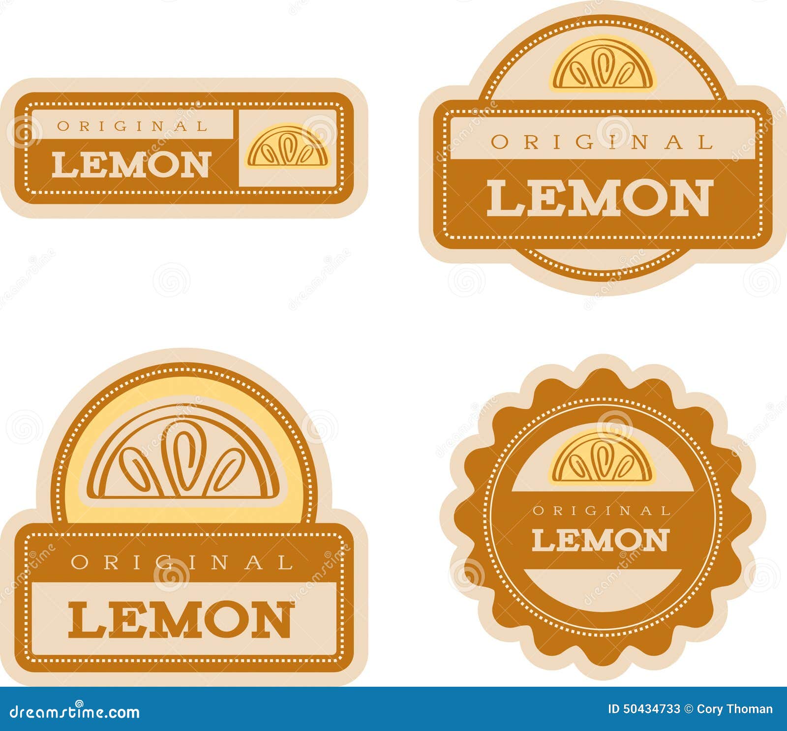 Labels De Nourriture De Vintage De Citron Illustration de Vecteur ...