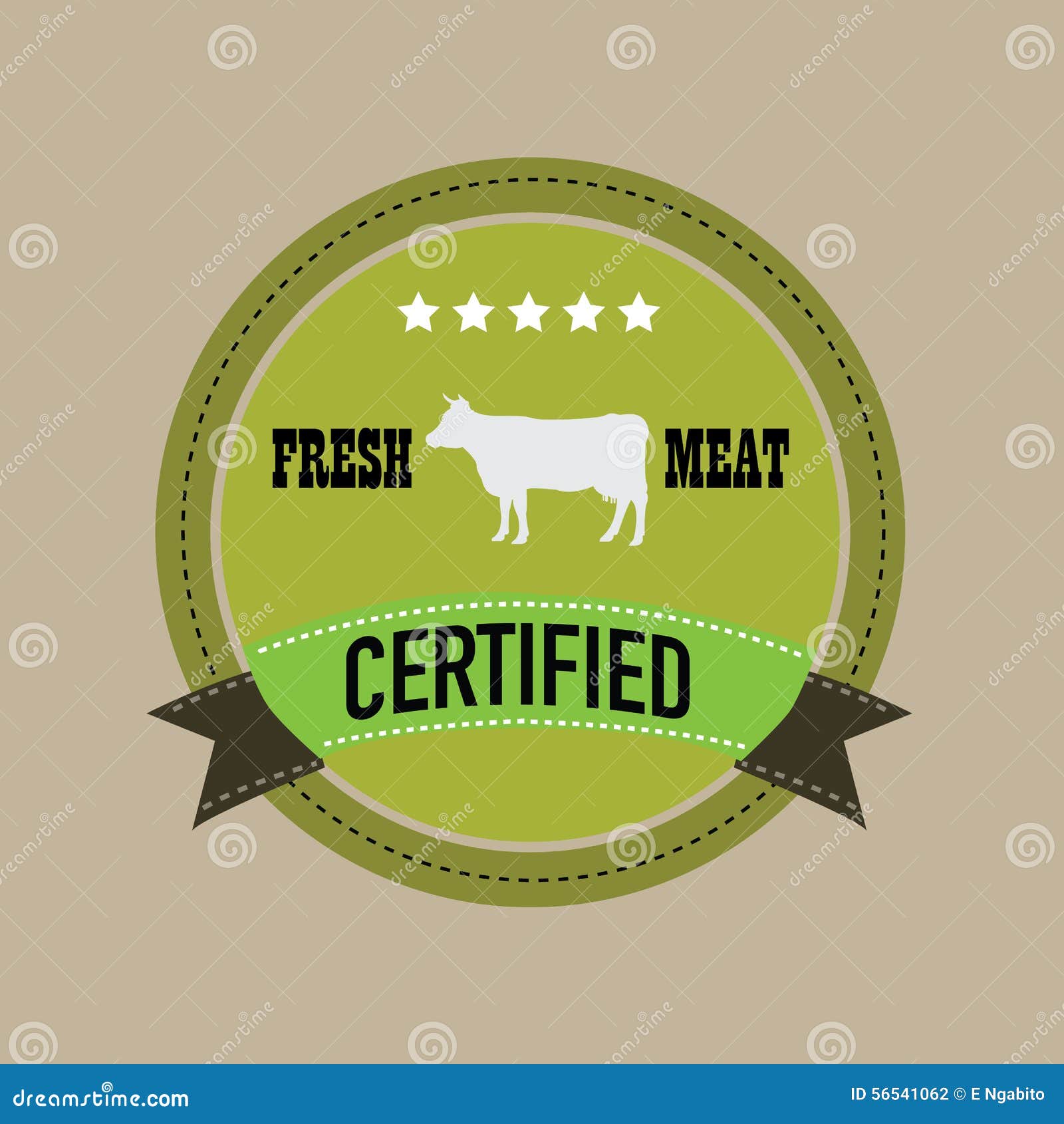 Labels and Design Elements of Fresh Meat Stock Vector - Illustration of ...