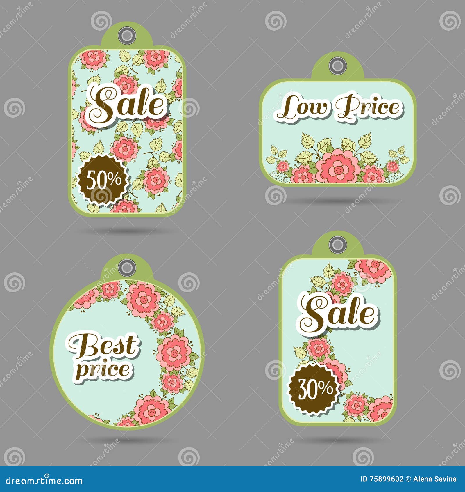 Labels Design Roses on Blue Stock Vector - Illustration of decorative ...