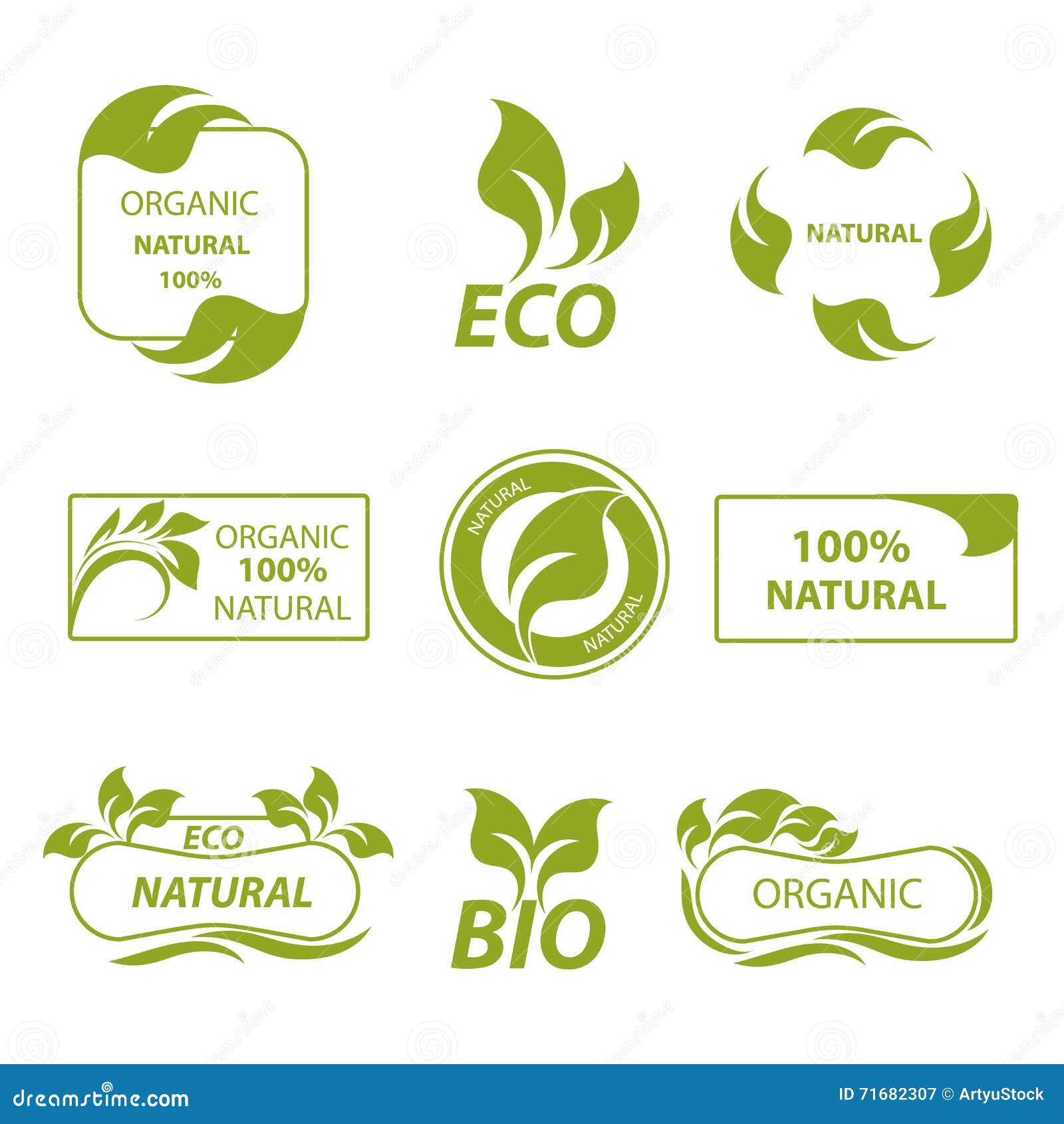Labels, eco products, logo stock vector. Illustration of mark - 71682307