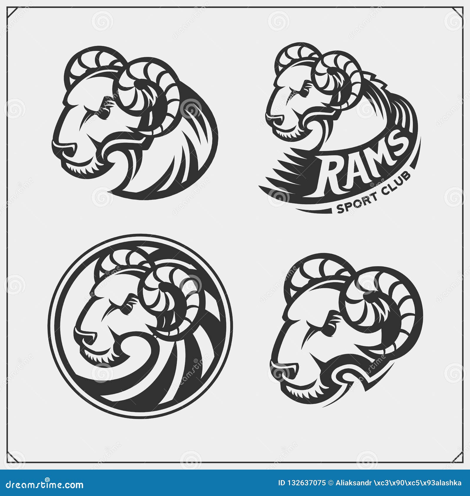 Rams Sport Team Badge. Animal Head Logo Vector Illustration ...
