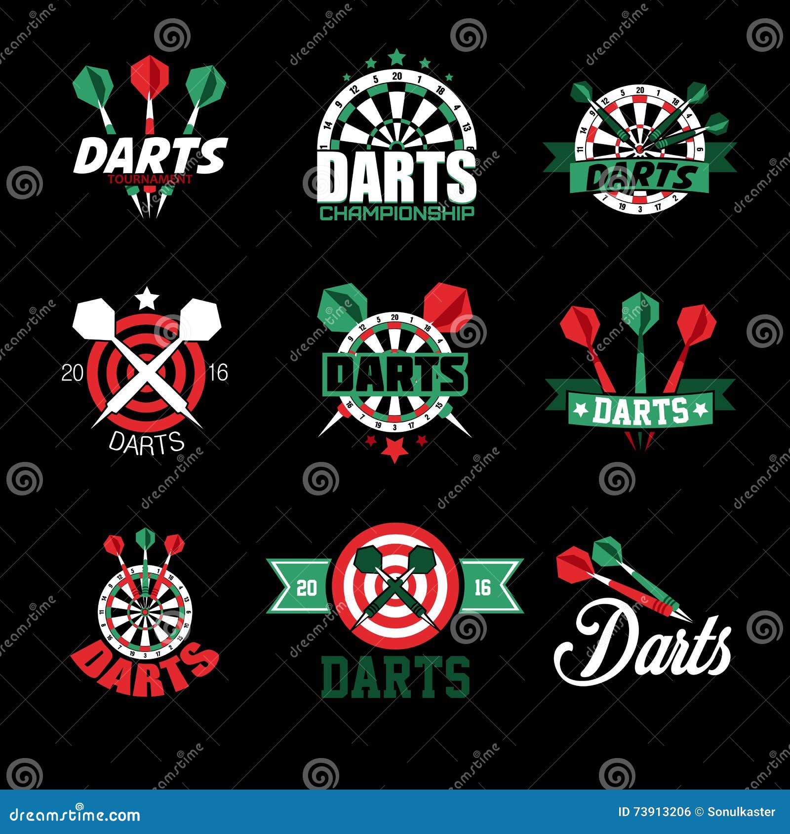 Labels Et Icônes De Dards Réglés Illustration de Vecteur - Illustration ...