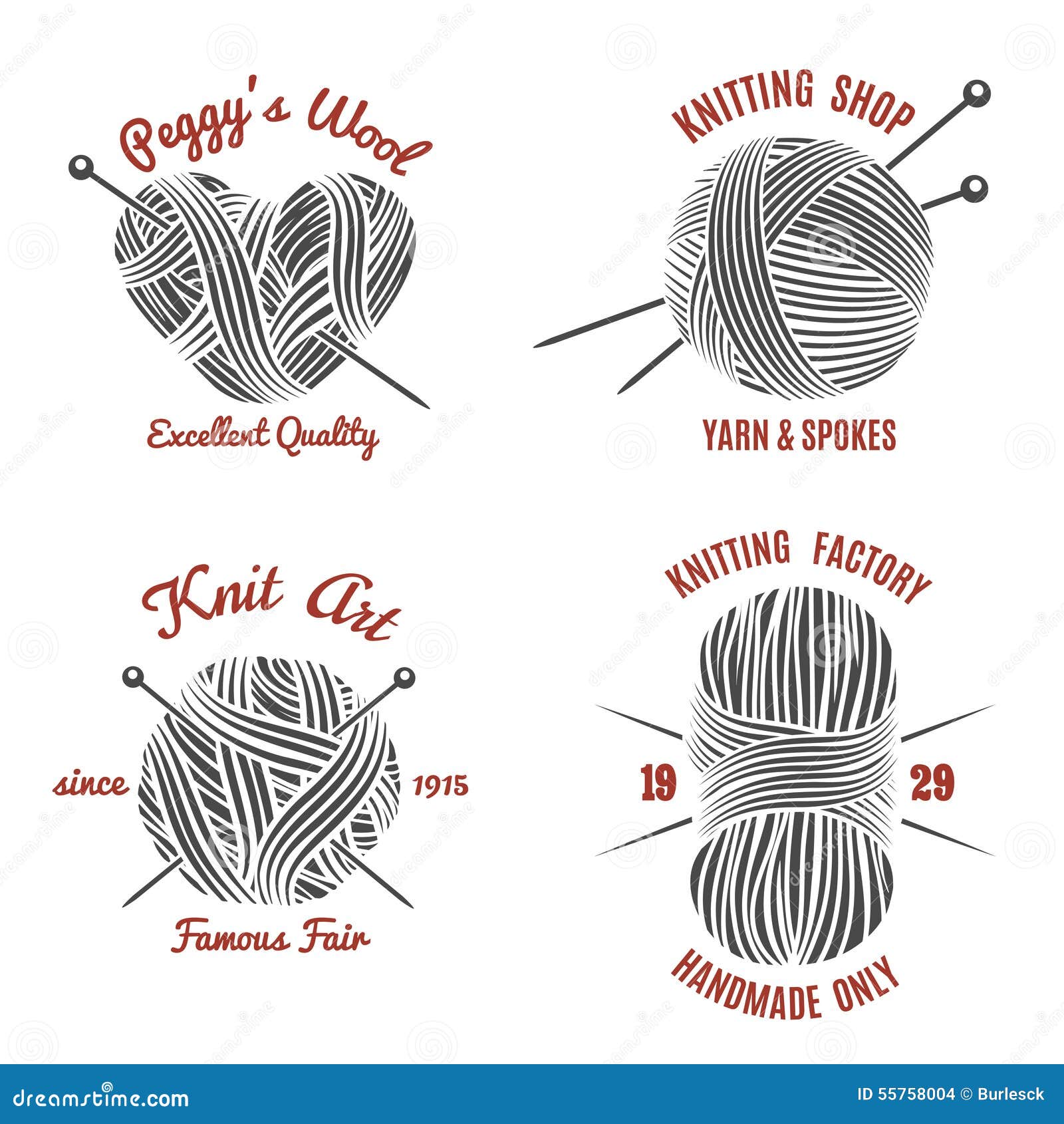 Labels Et Logo De Tricotage De Tricots Illustration de Vecteur ...